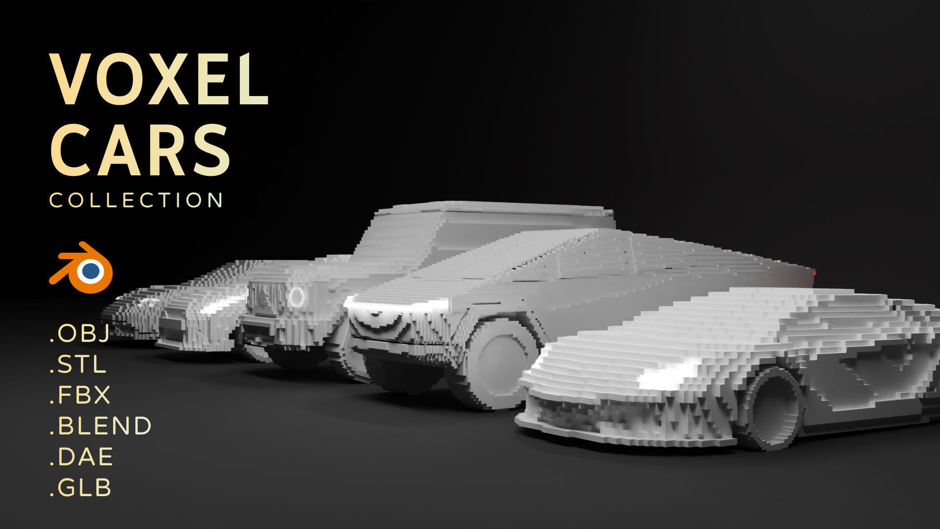 Low-poly VOXEL cars 3D collection 6 formats 3D model | CGTrader