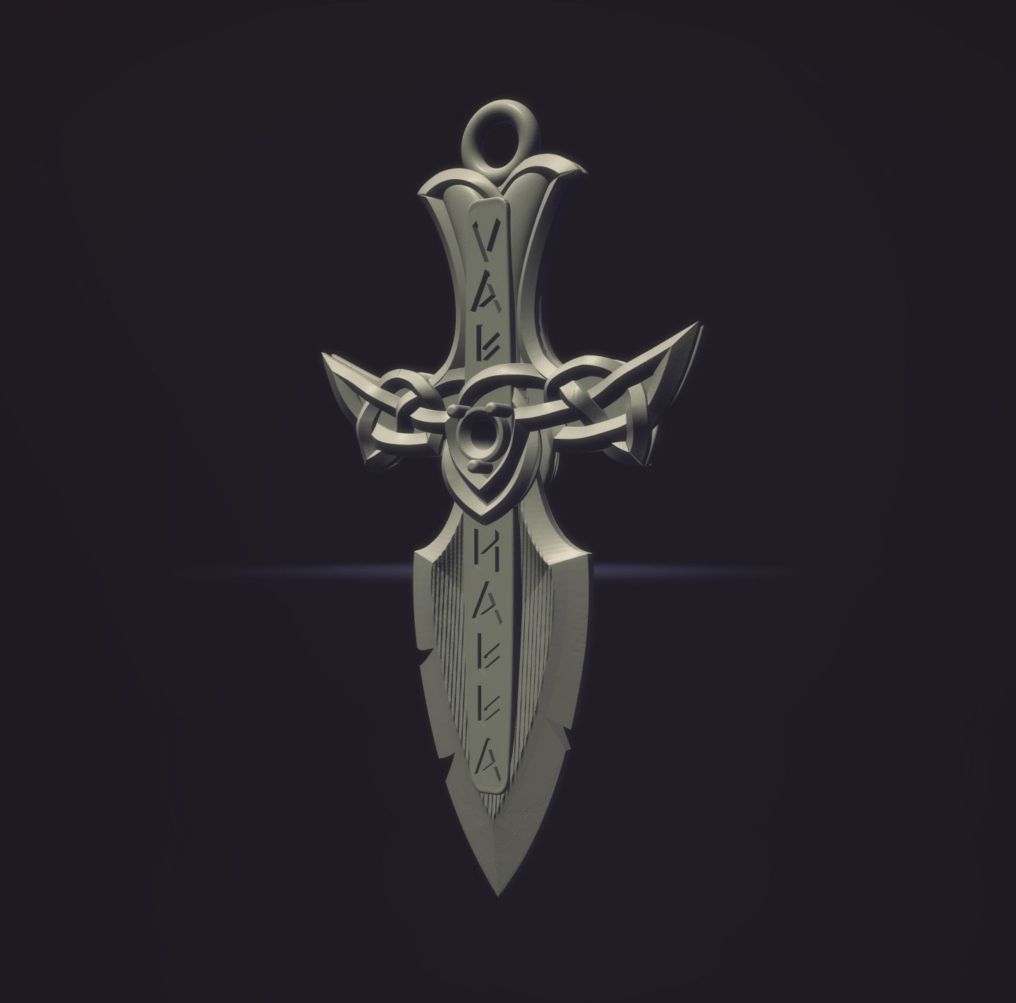 Viking pendant-Valhalla knife-CAD design-3D model STL 3D model 3D ...