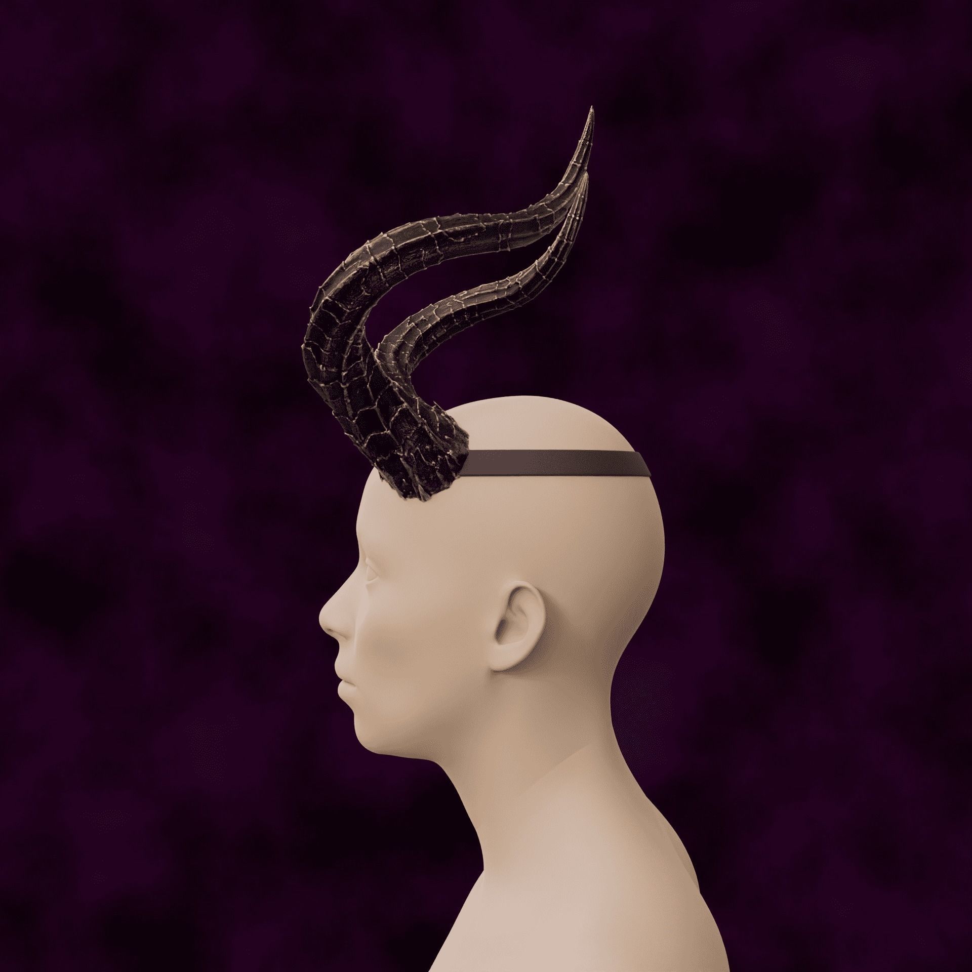 Fantasy Cambion Devil Horns Set Baldurs Gate 3 3D model 3D printable ...