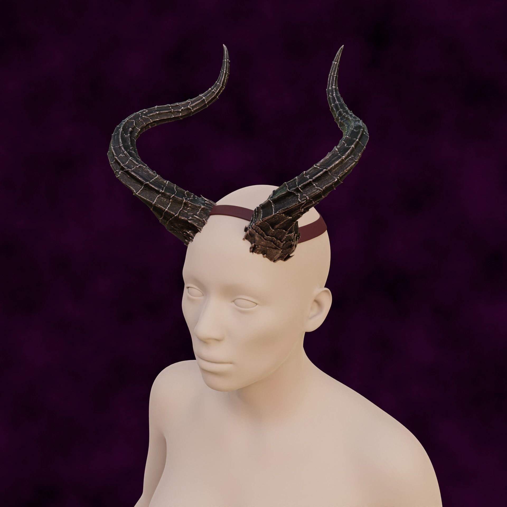 Fantasy Cambion Devil Horns Set Baldurs Gate 3 3D model 3D printable ...