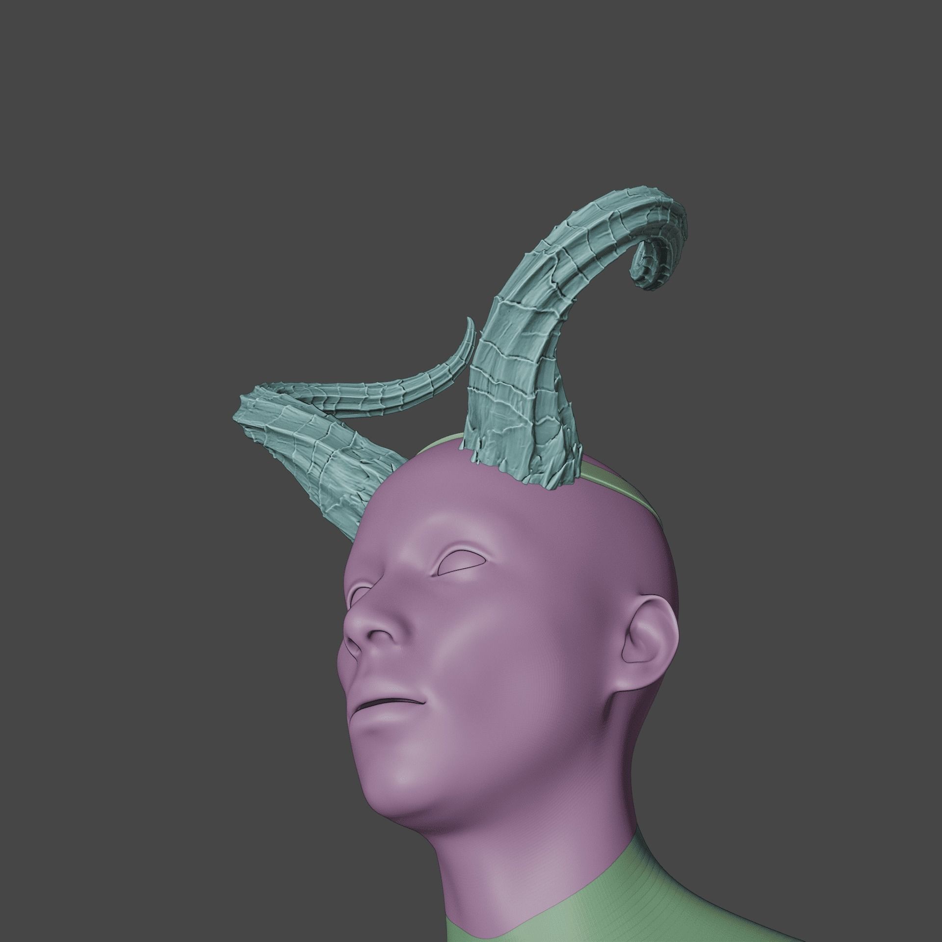 Fantasy Cambion Devil Horns Set Baldurs Gate 3 3D model 3D printable ...