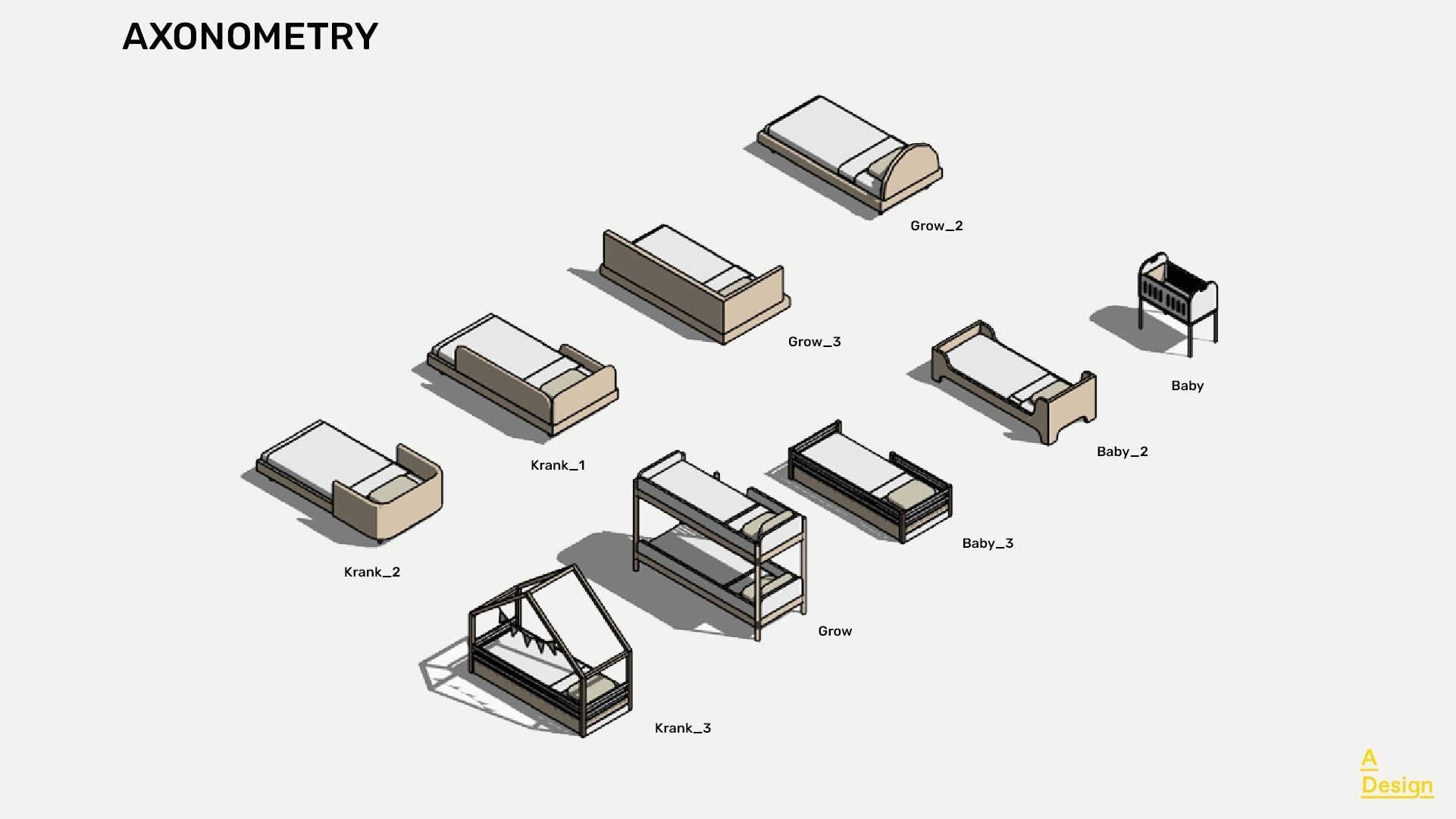 Small beds - Pack of revit families 3D model | CGTrader