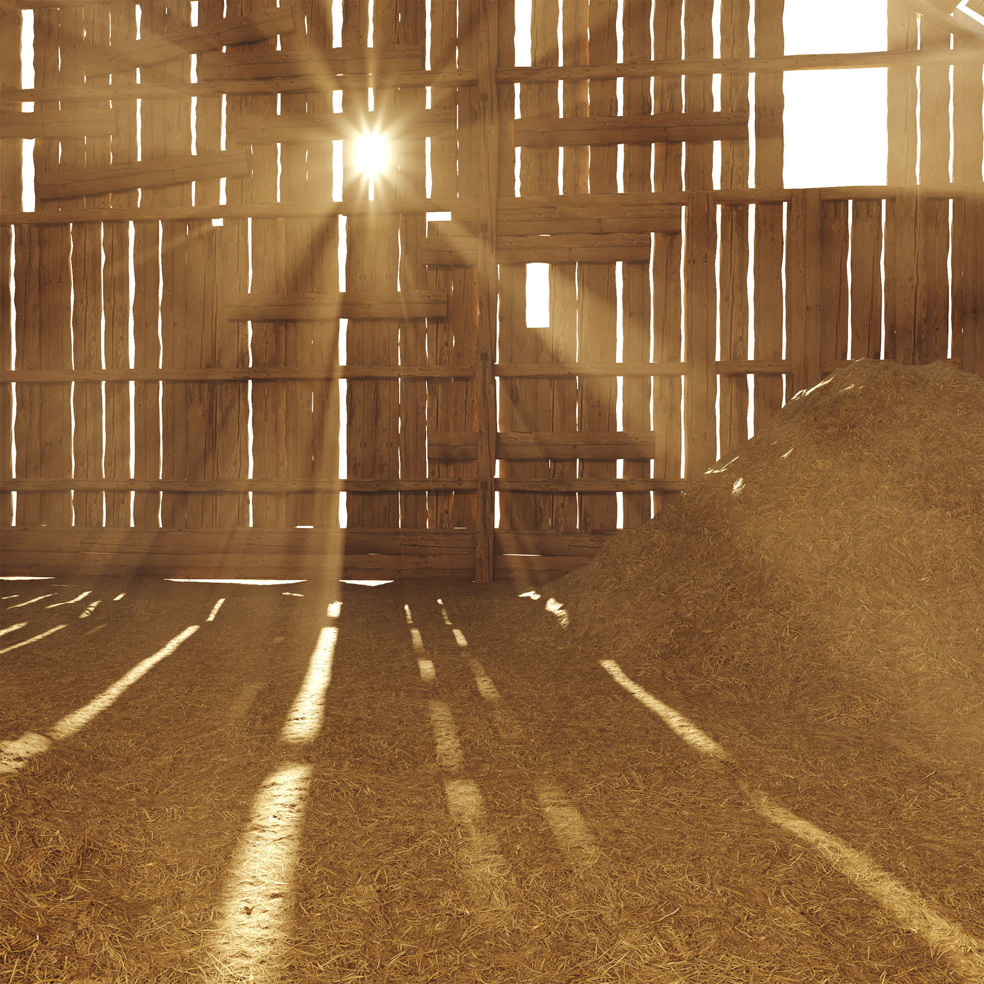 Old Hay Barn Interior Scene 3D model | CGTrader