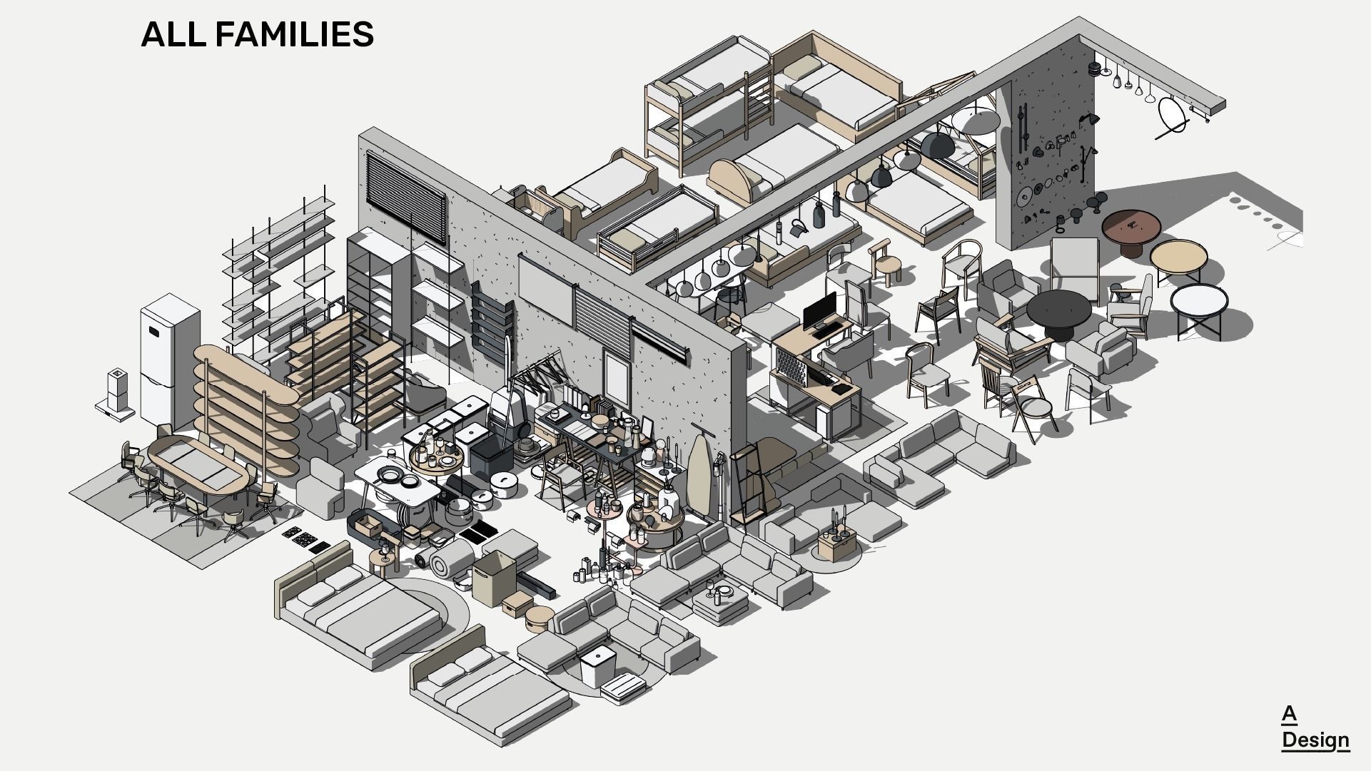 Set of luxury furniture - Pack of revit families 3D model | CGTrader