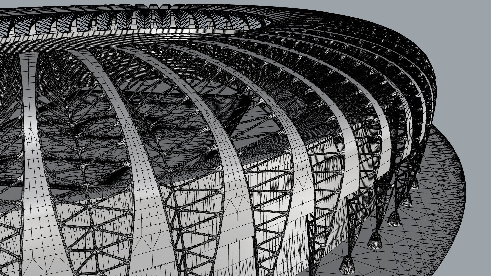 Anchor Trusses Soccer Stadium 3D model | CGTrader