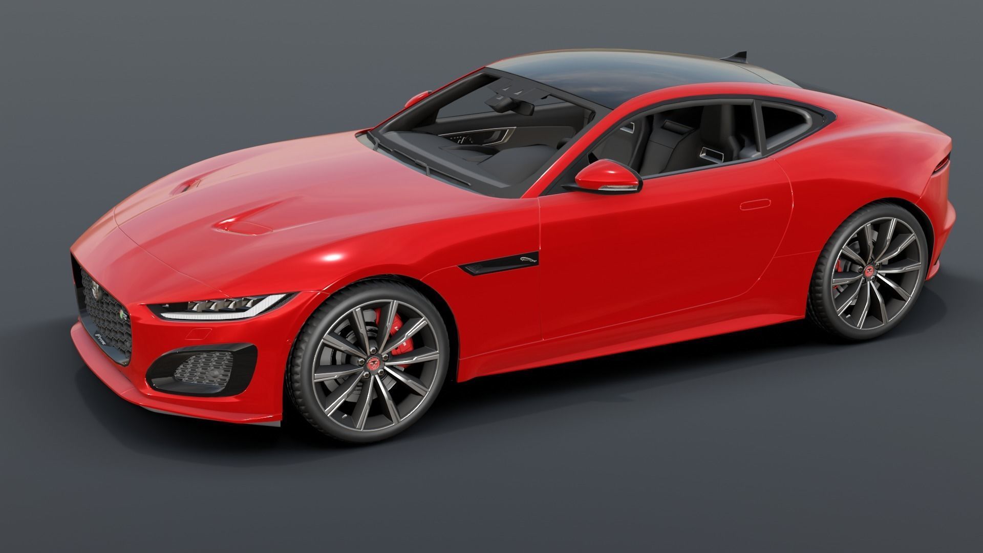 3D model Jaguar F type Red Animated and Rigged VR / AR / low-poly ...