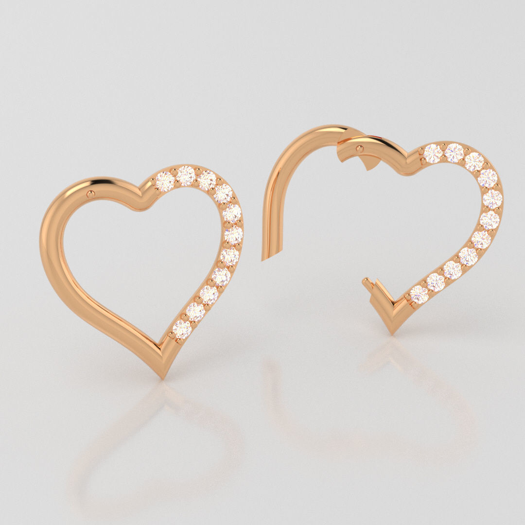 Heart ear piercing model 3D model 3D printable | CGTrader