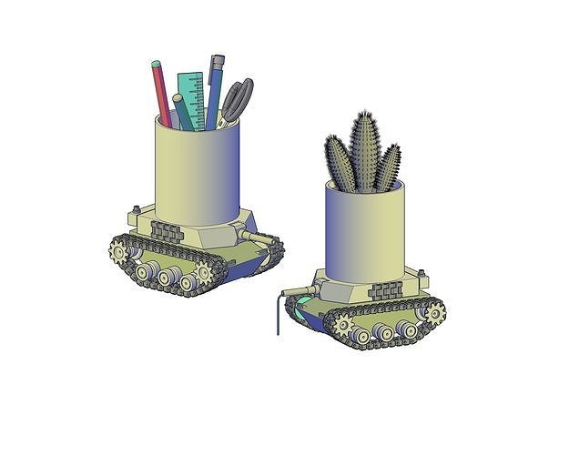 TANK - PEN HOLDER 3D model 3D printable | CGTrader