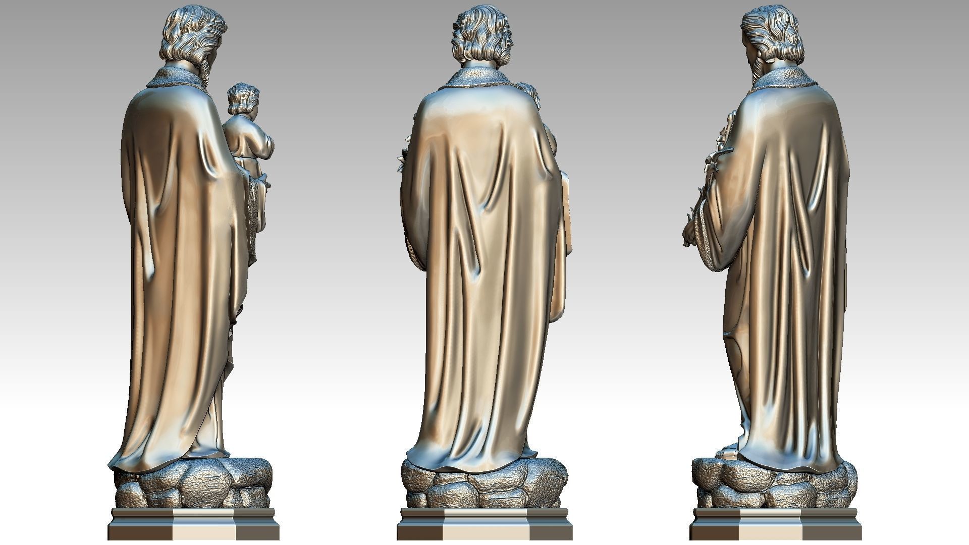 Saint Joseph with Baby Jesus 3D model 3D printable | CGTrader