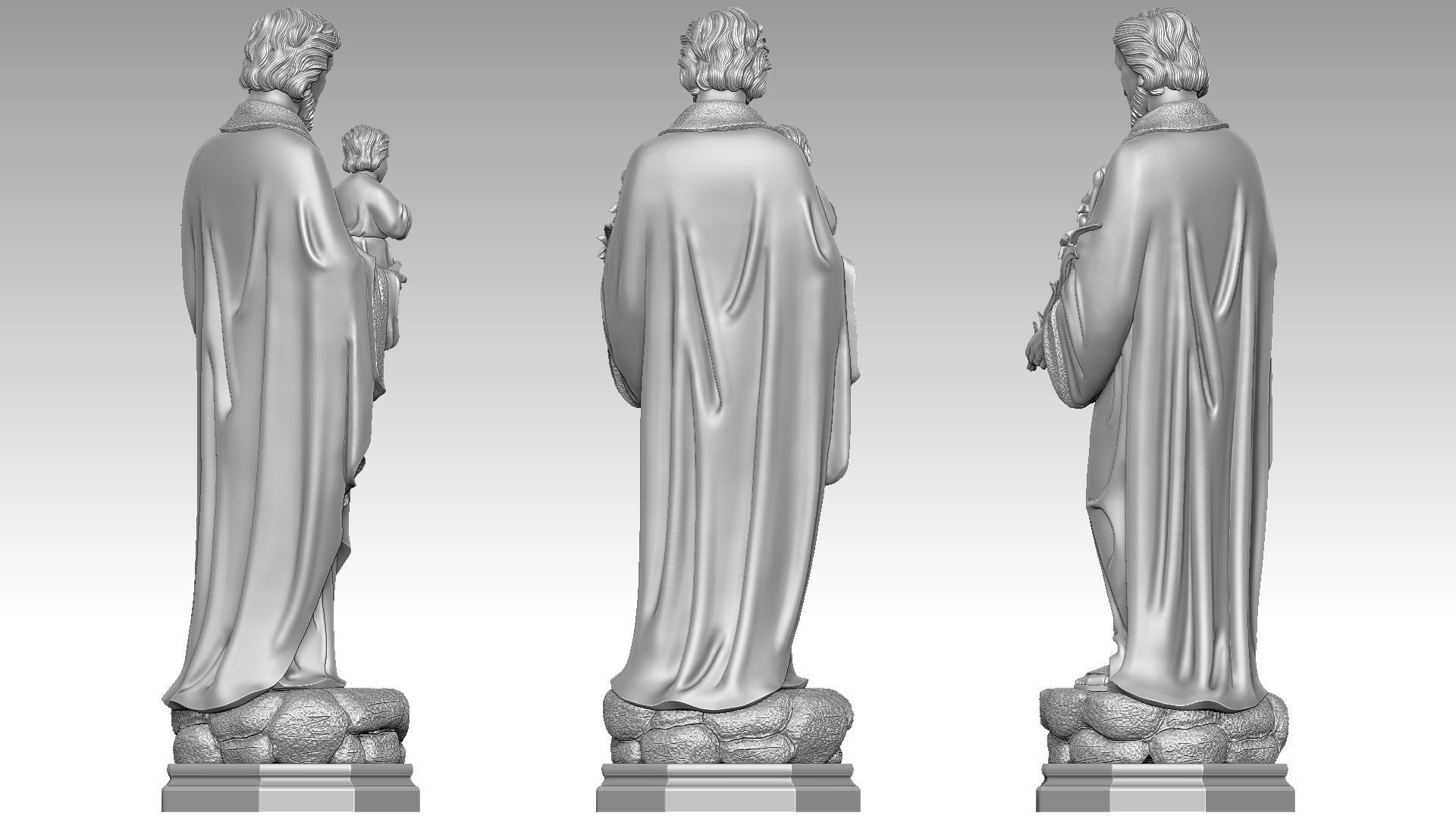 Saint Joseph with Baby Jesus 3D model 3D printable | CGTrader