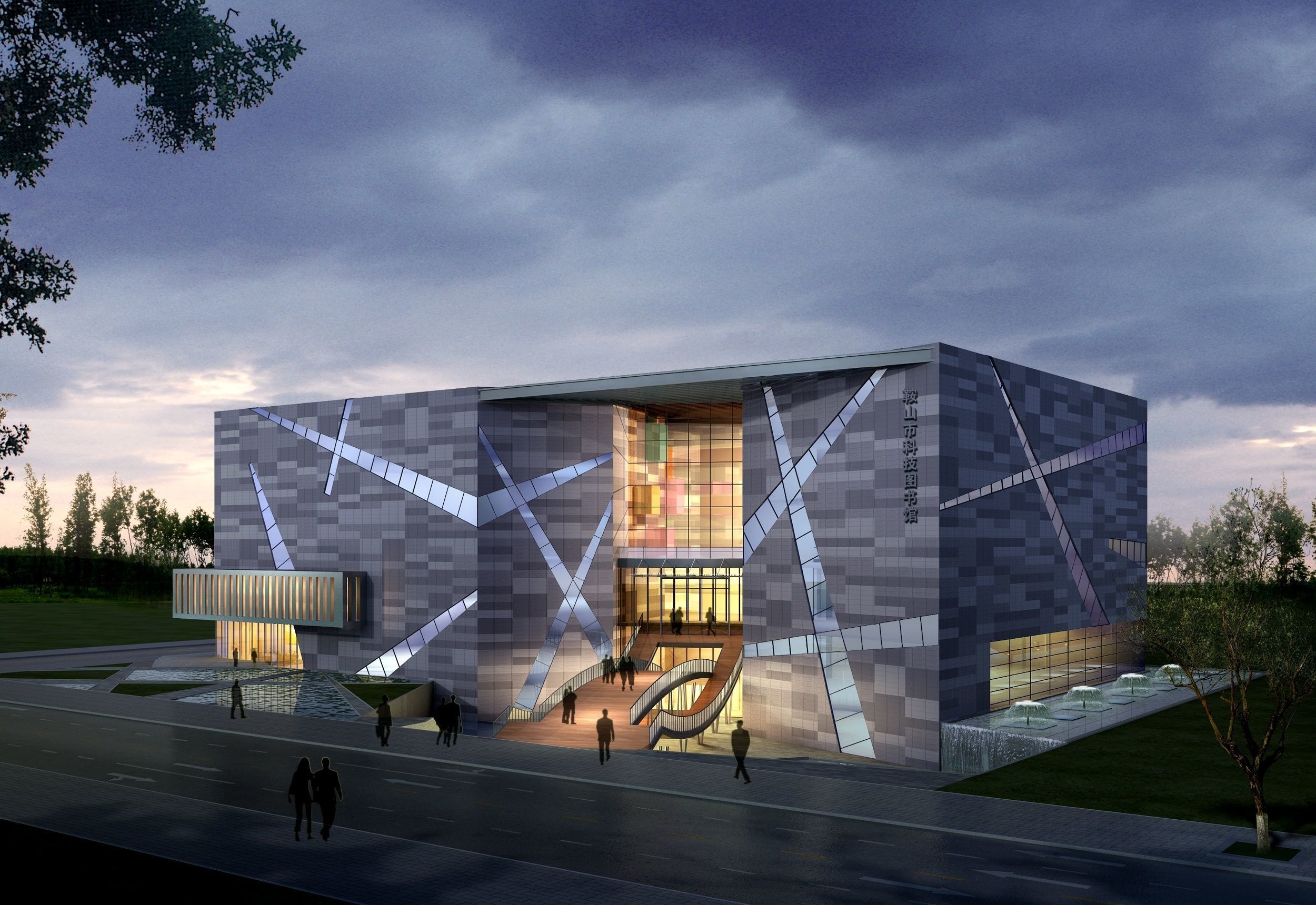 Library Modern Facade Texture | CGTrader