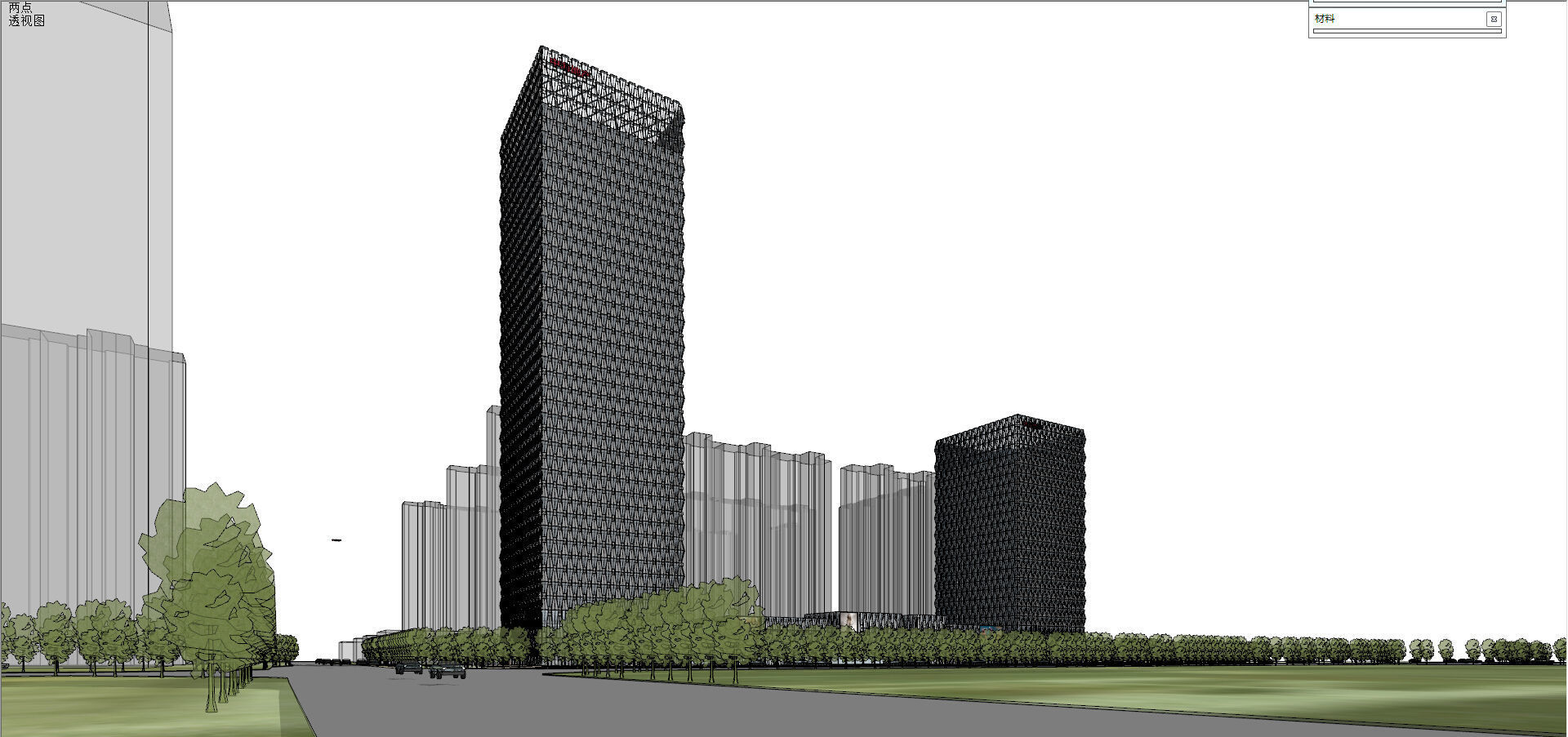 SU model of super high-rise diamond complex office building 3D model ...