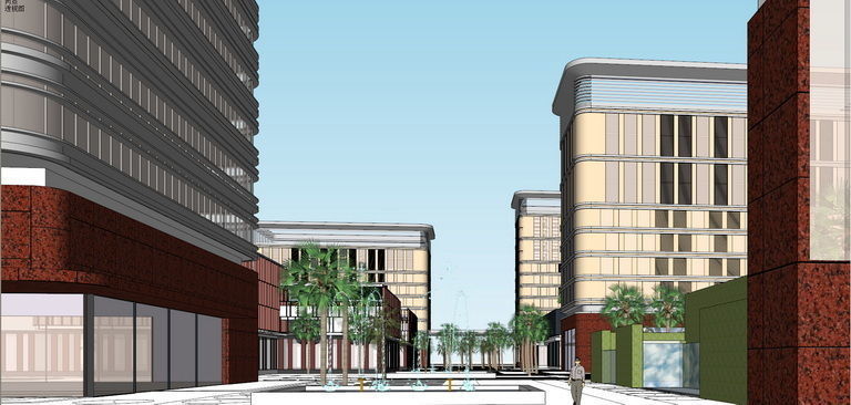 SU model of corporate service center office building 3D model | CGTrader