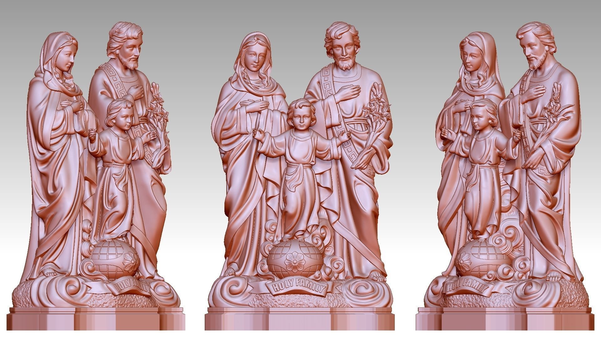 Holy Family - St Joseph - Virgin Mary - Baby Jesus 3D model 3D ...