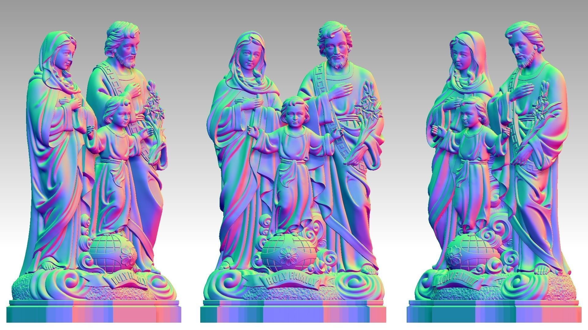 Holy Family - St Joseph - Virgin Mary - Baby Jesus 3D model 3D ...