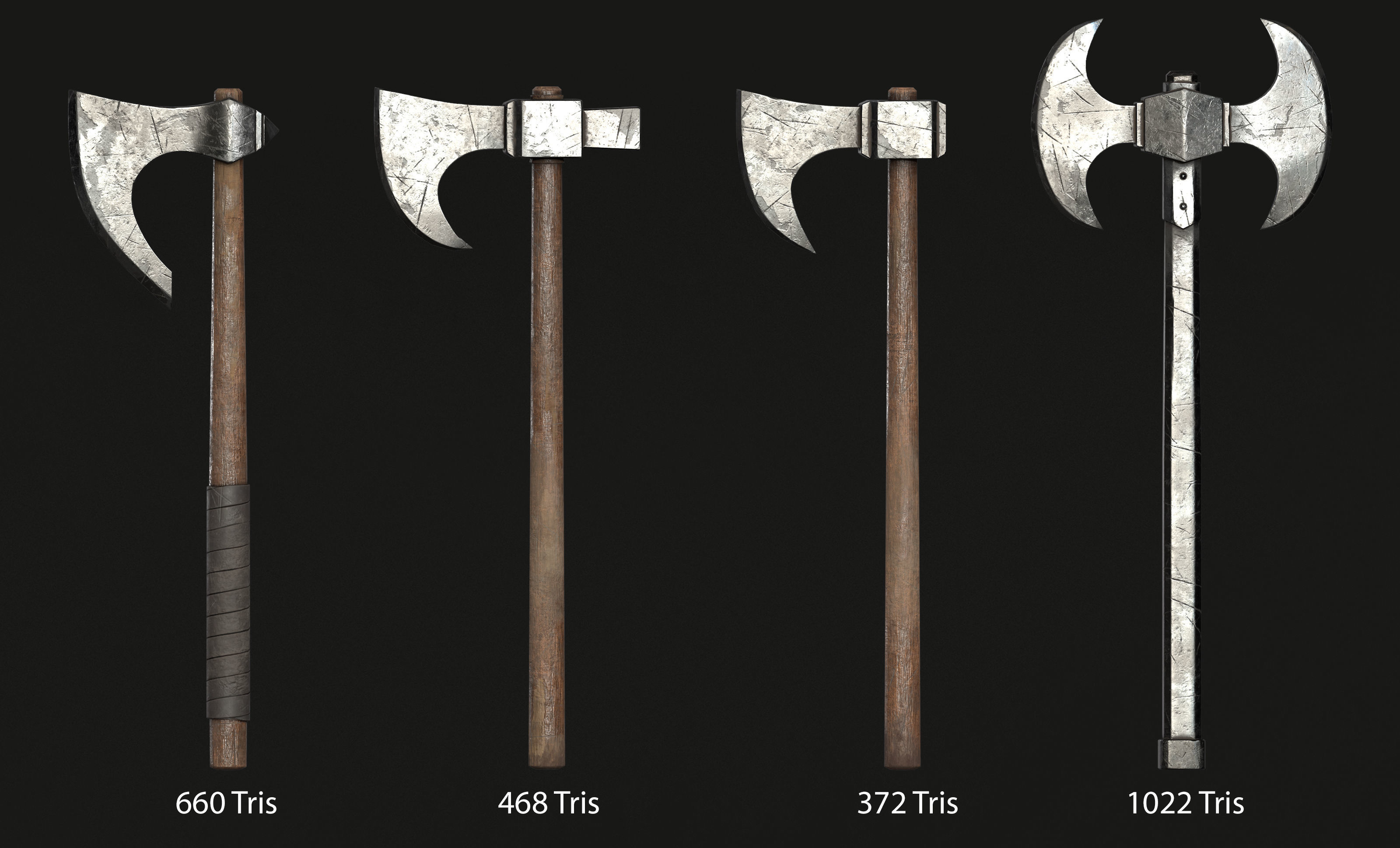 3D model Medieval War Axe - PBR Asset VR / AR / low-poly | CGTrader