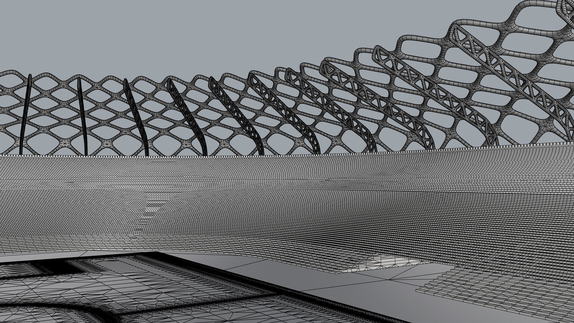 Network Structure Soccer Stadium 3D model | CGTrader
