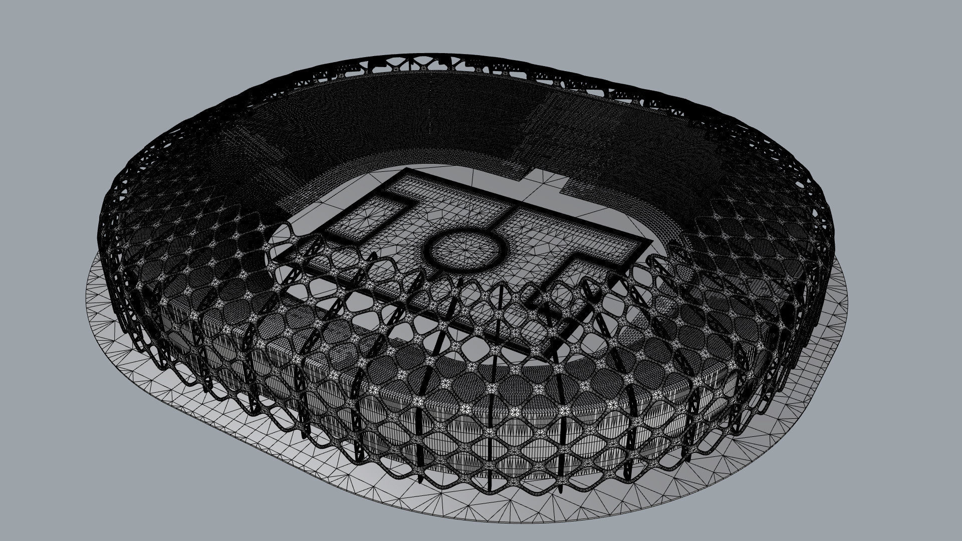 Network Structure Soccer Stadium 3D model | CGTrader