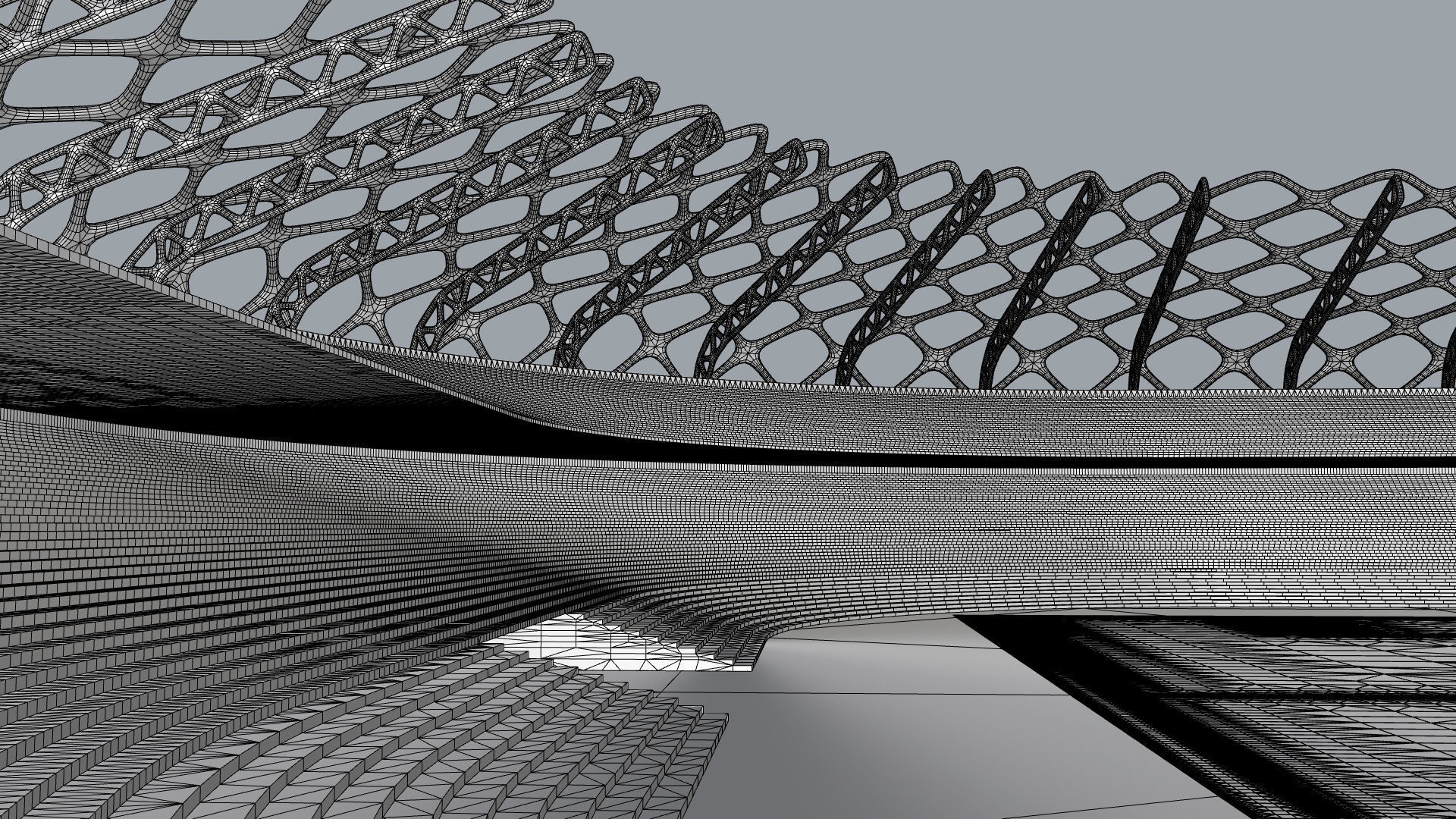 Network Structure Soccer Stadium 3D model | CGTrader