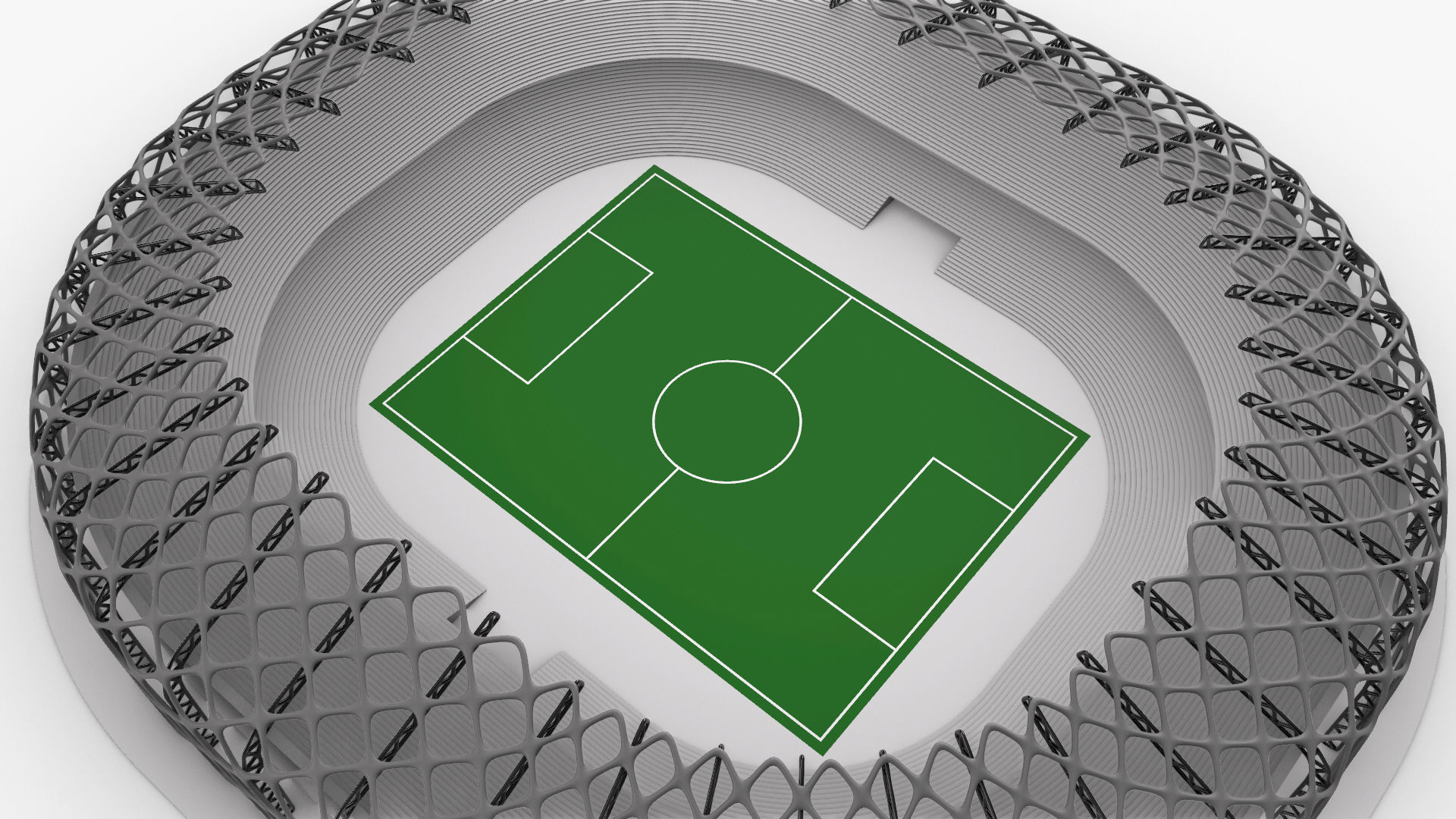 Network Structure Soccer Stadium 3D model | CGTrader