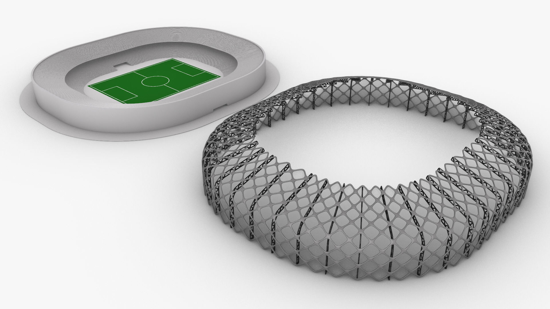 Network Structure Soccer Stadium 3D model | CGTrader