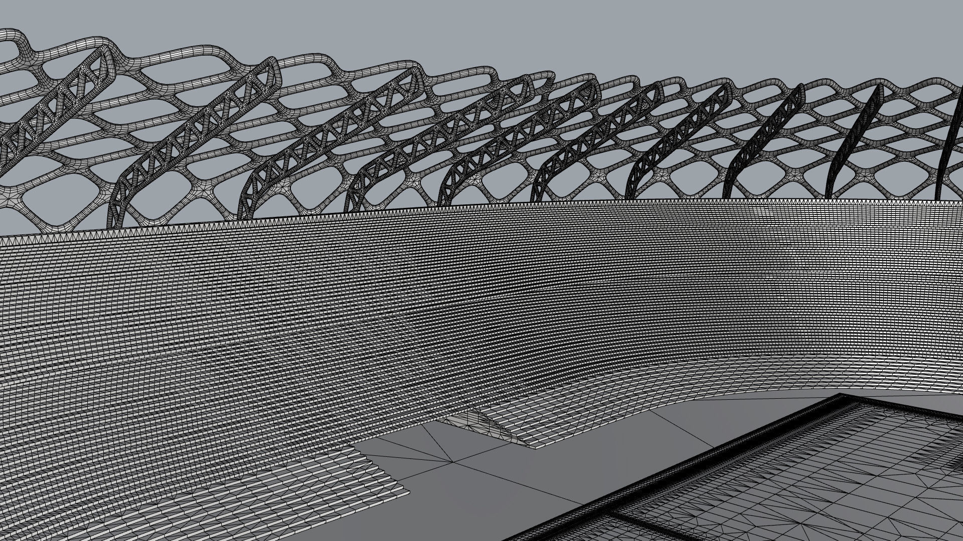 Network Structure Soccer Stadium 3D model | CGTrader