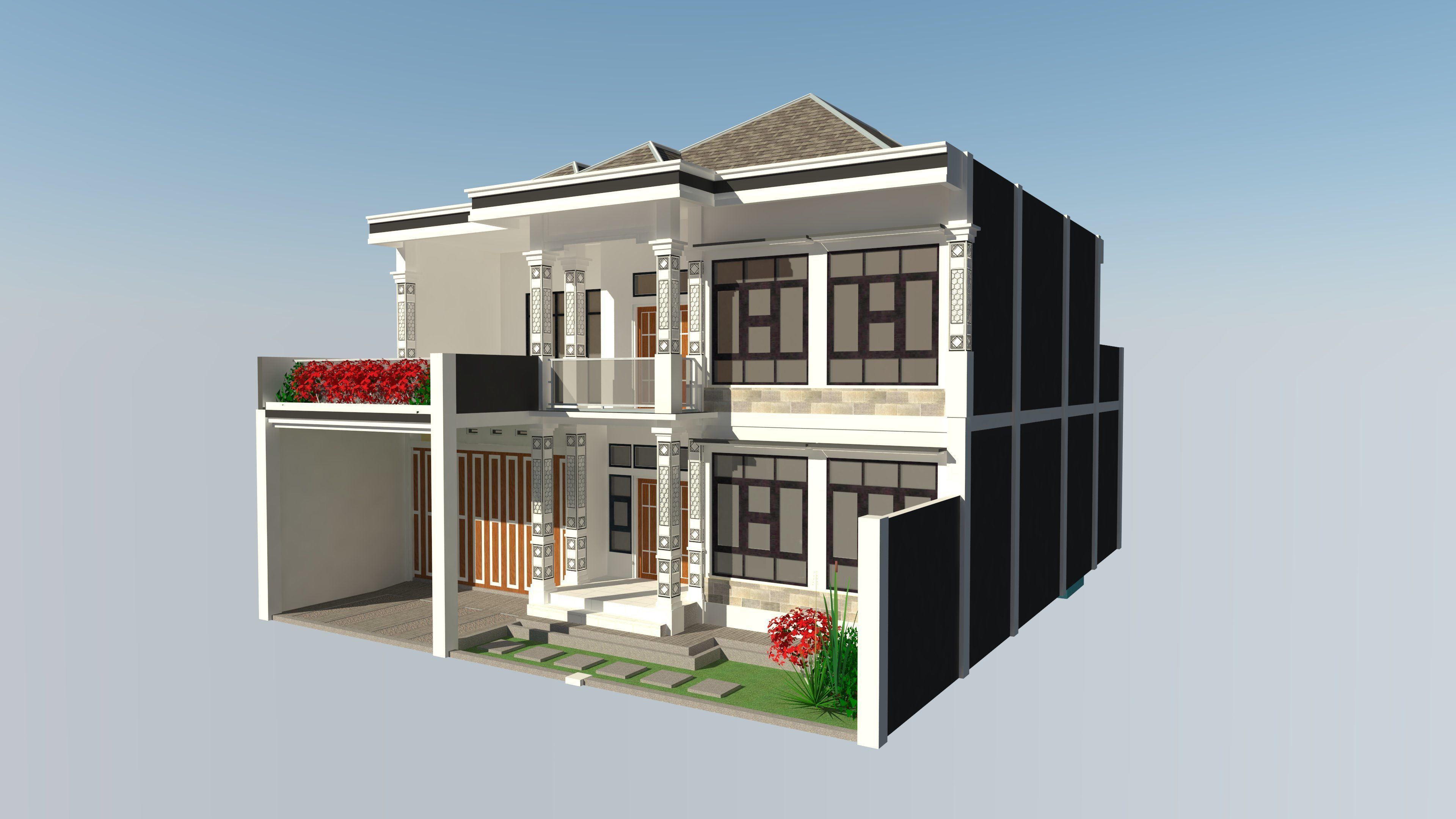 2 Floor House Classic A 3D model | CGTrader