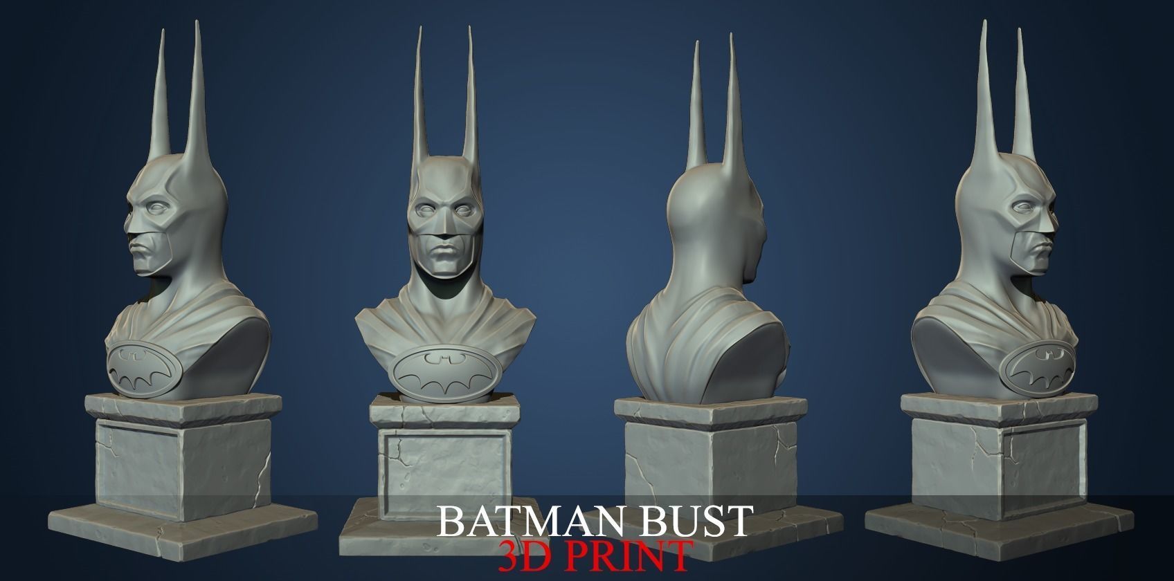 Batman Bust 3D Print free 3D model 3D printable | CGTrader