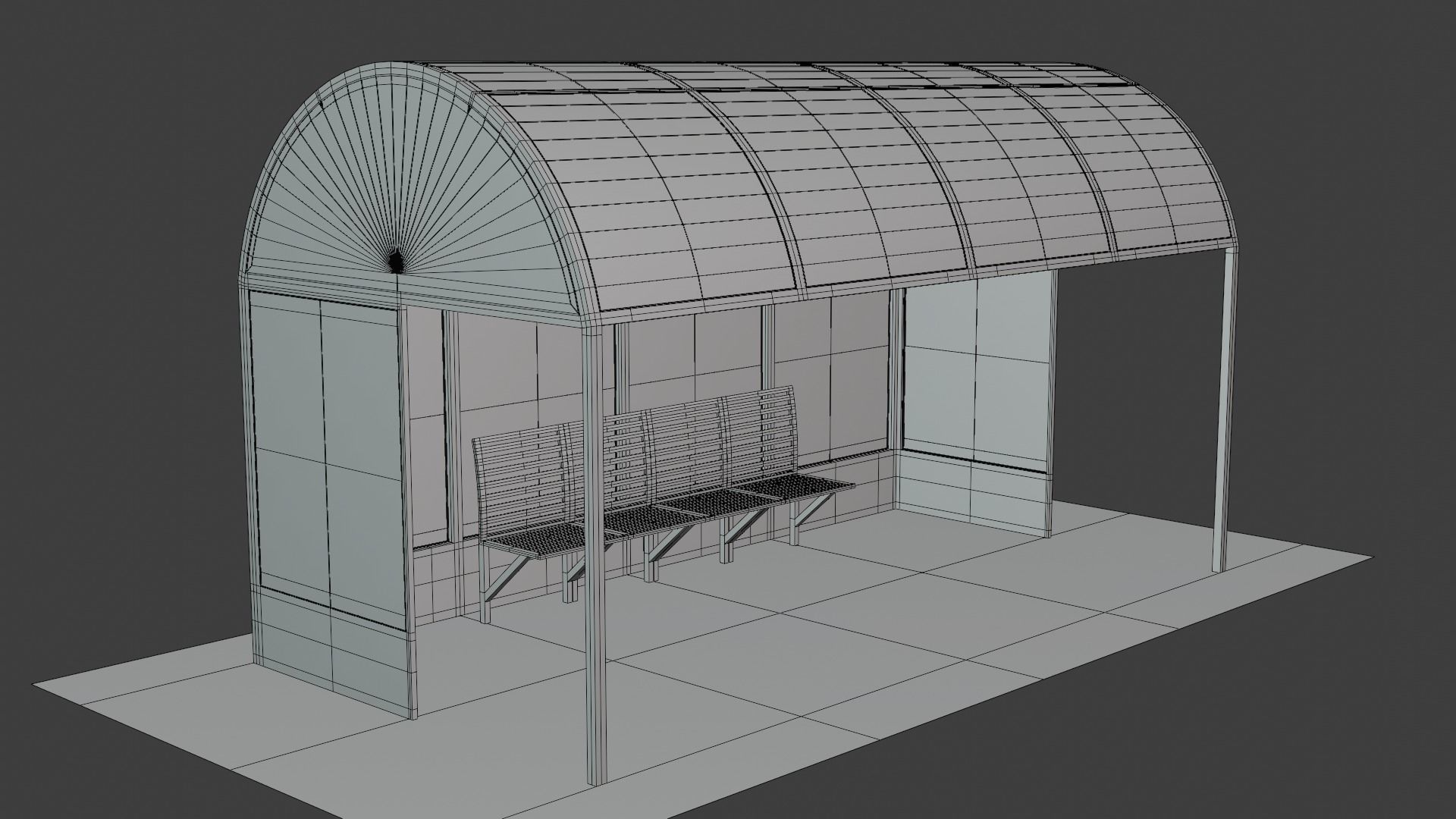 Bus stop enclosure III 3D model | CGTrader