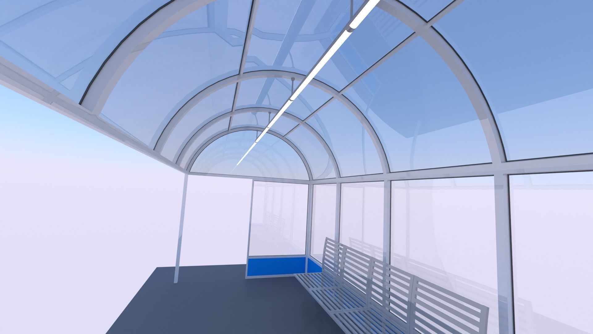 Bus stop enclosure III 3D model | CGTrader