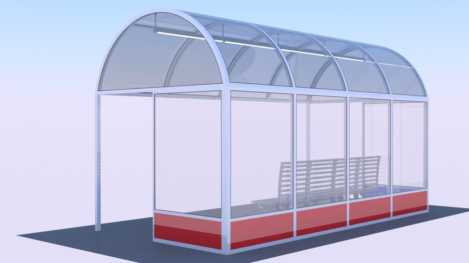 Bus stop enclosure III 3D model | CGTrader