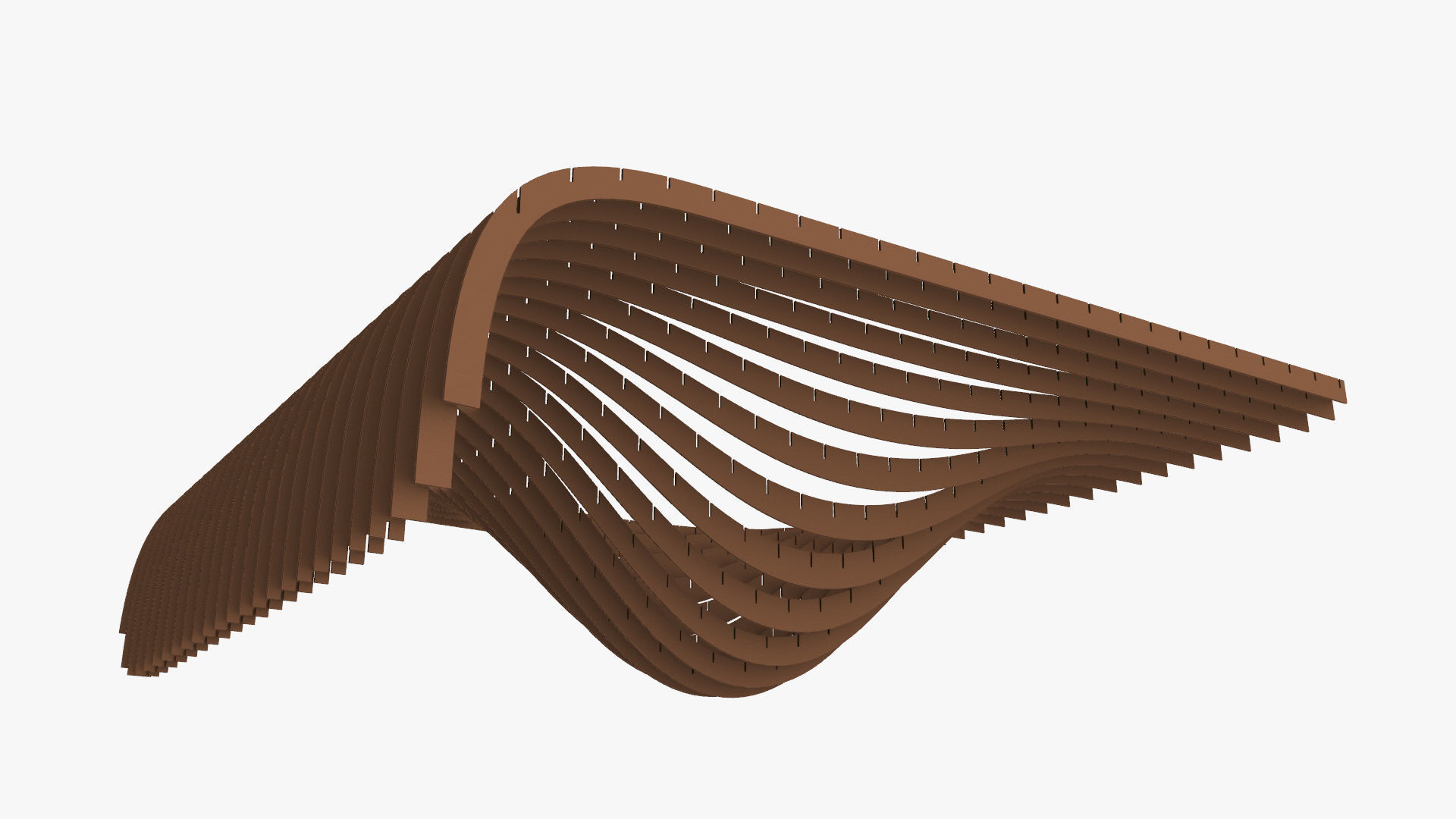 Parabolic Pergola Wooden Structure 3D model | CGTrader