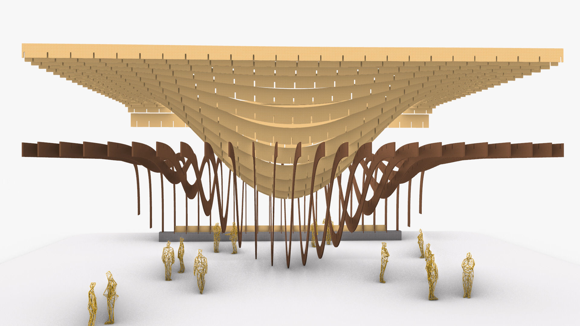 Parabolic Pergola Wooden Structure 3D model | CGTrader