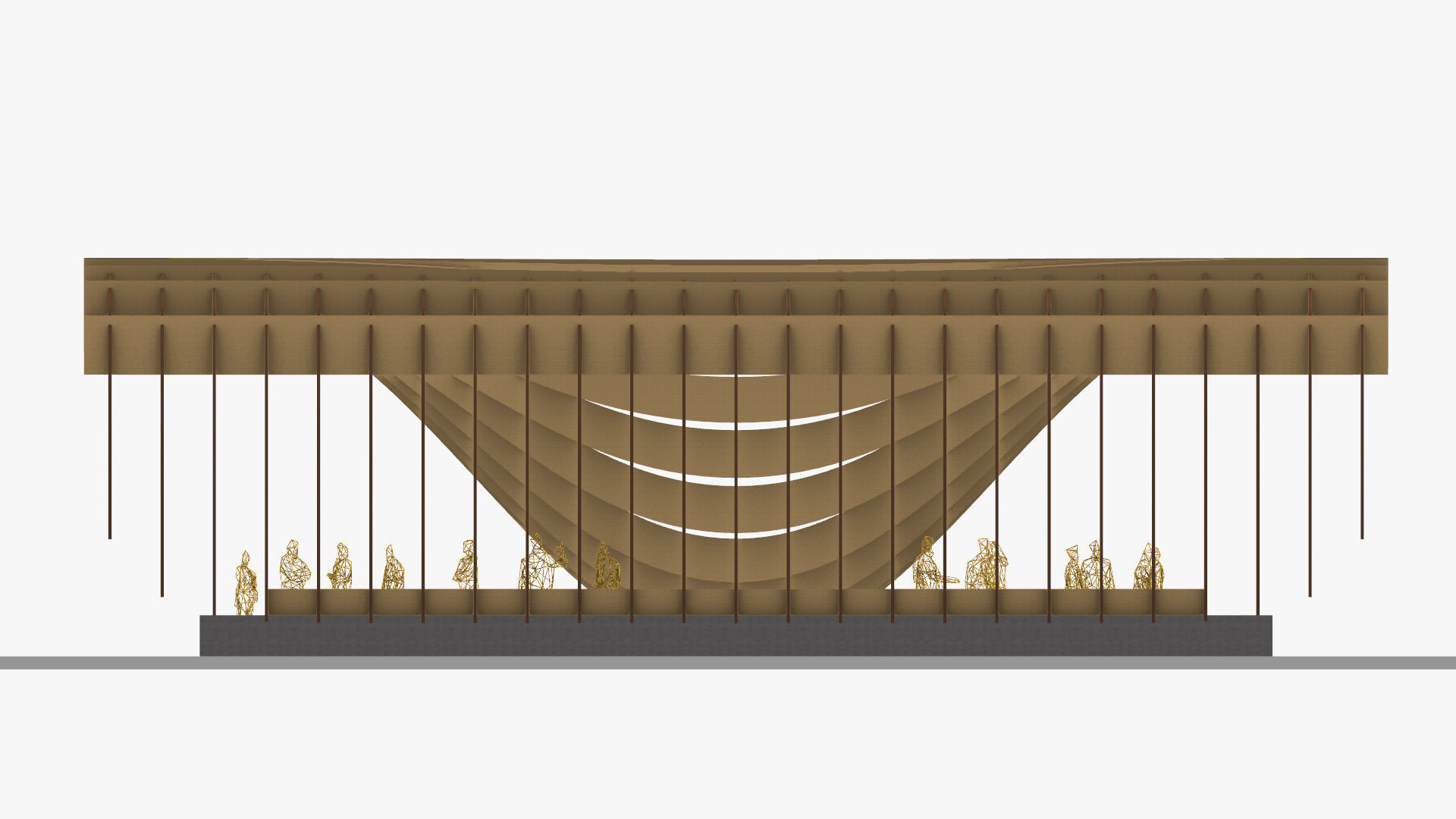 Parabolic Pergola Wooden Structure 3D model | CGTrader