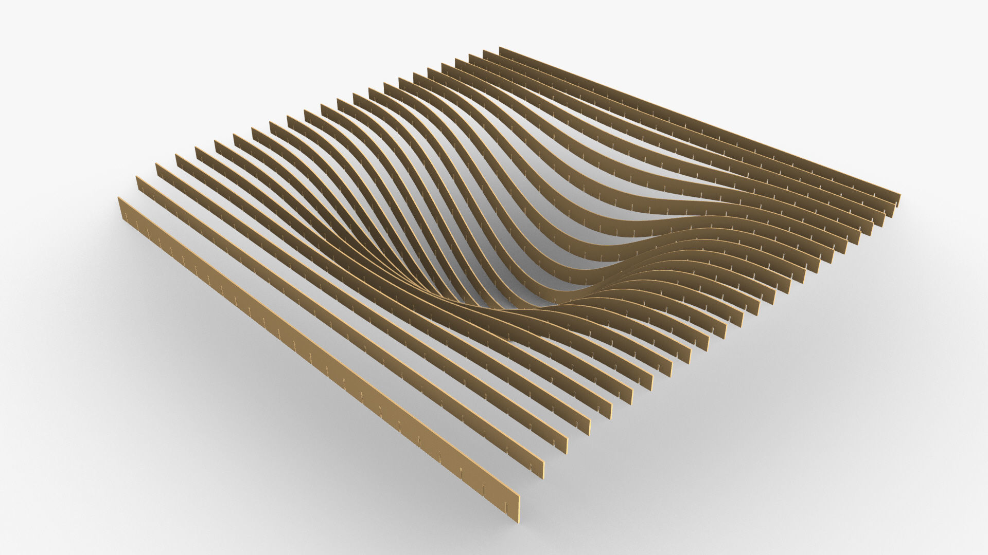 Parabolic Pergola Wooden Structure 3D model | CGTrader