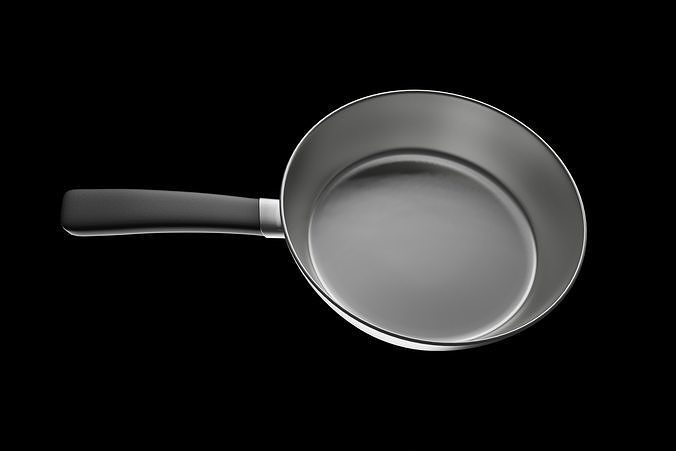 Frying pan with plastic handle 3D model | CGTrader