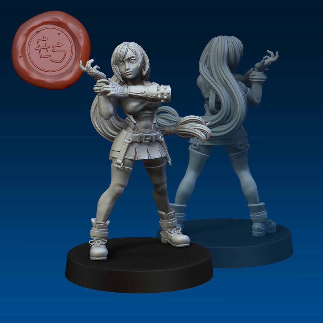 Tifa Lockhart - Final Fantasy VII - 32mm 3D Print Miniature 3D model 3D ...