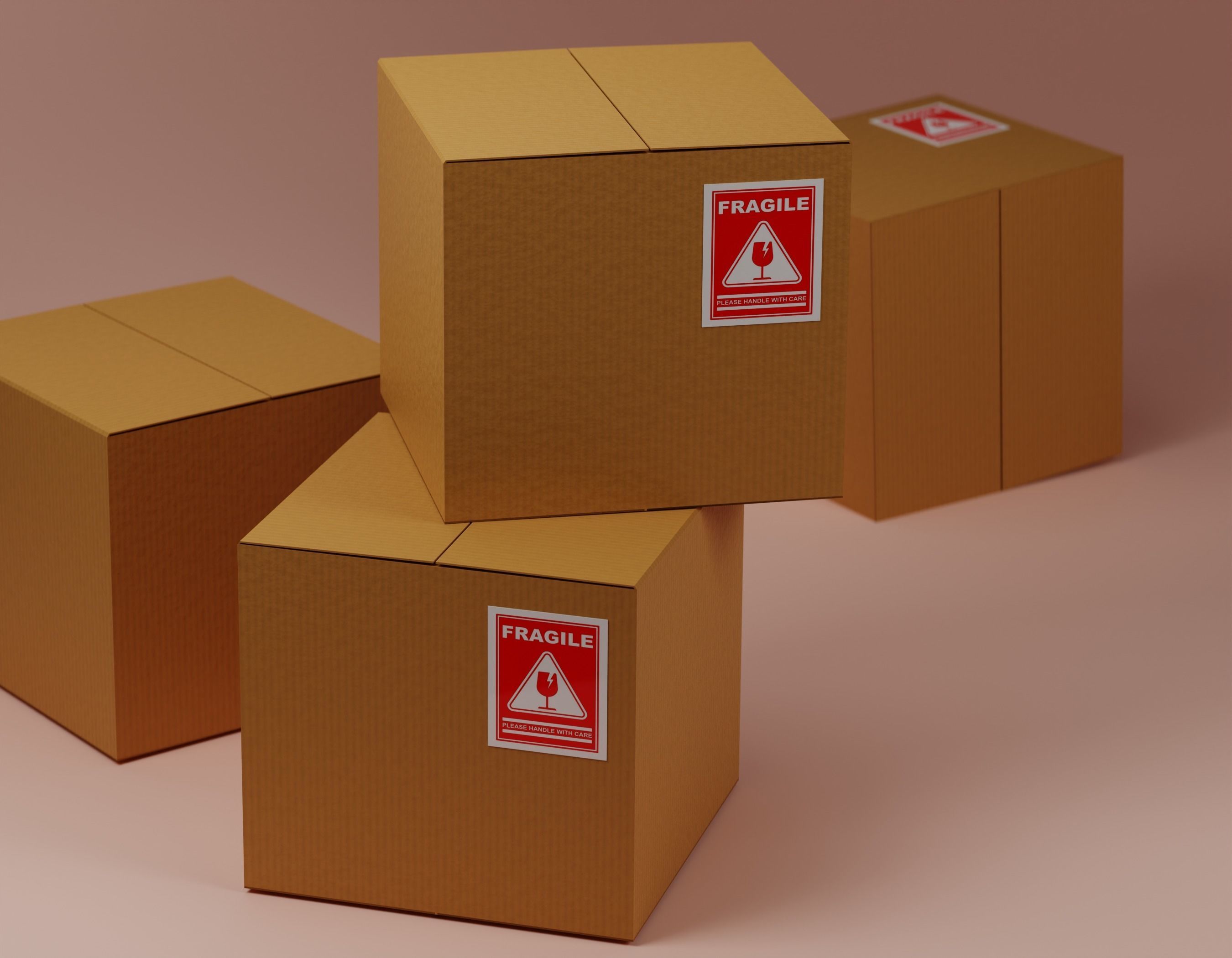 Cardboard box Fragile 3D model Rigged 3D model | CGTrader