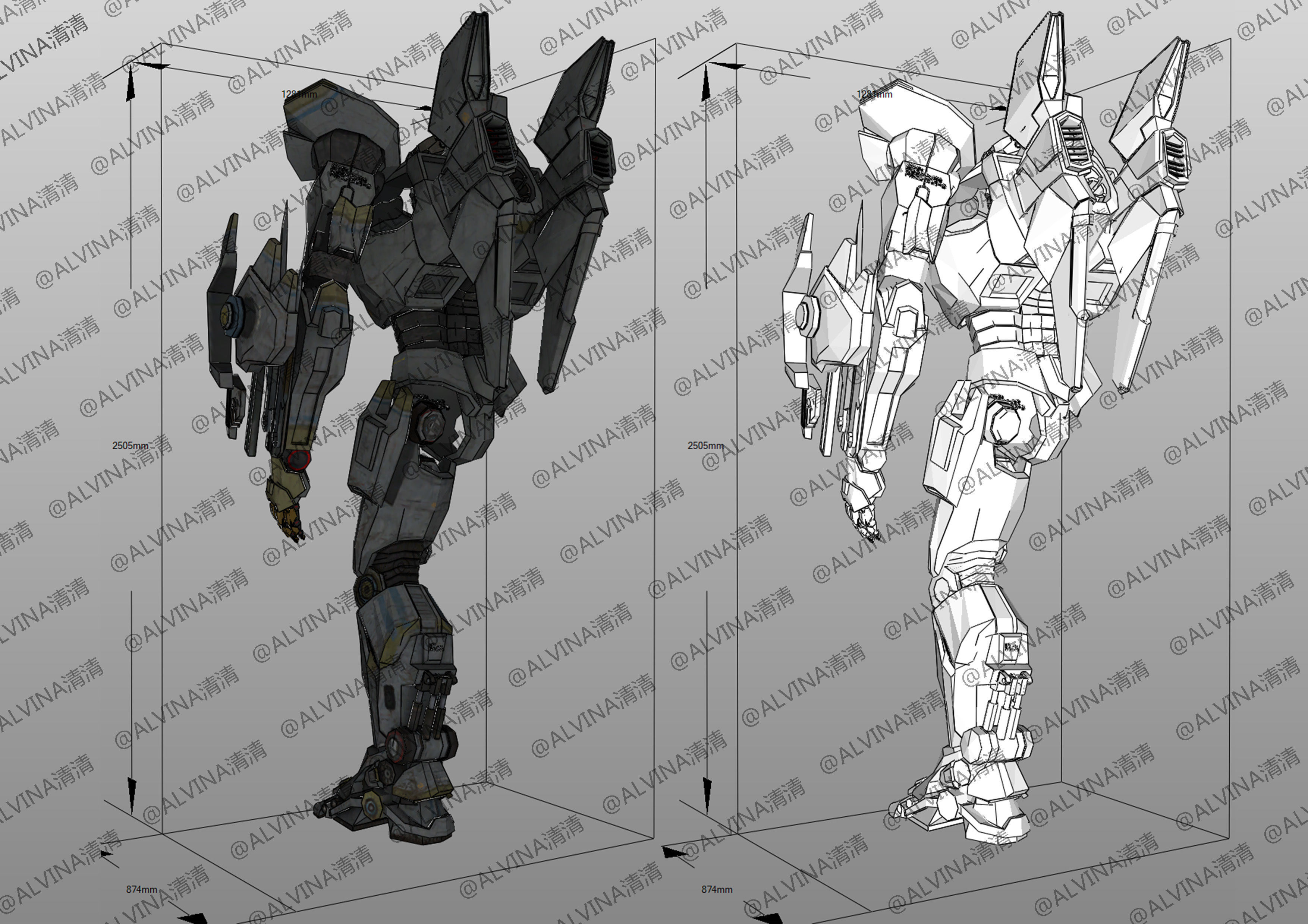 3D model Pacific Rim Striker Eureka Armor - DIY Cosplay Pepakura Foam ...