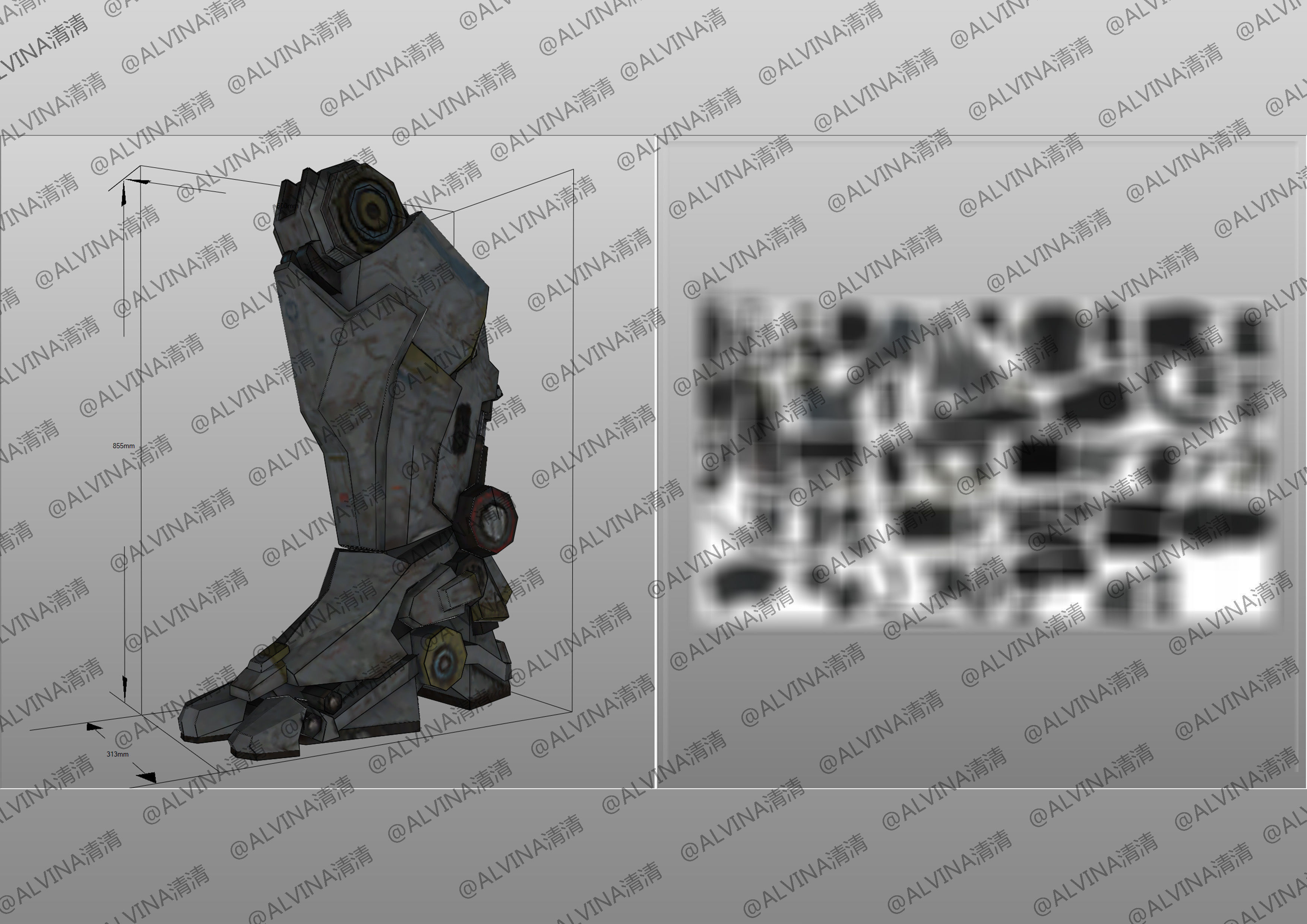 3D model Pacific Rim Striker Eureka Armor - DIY Cosplay Pepakura Foam ...