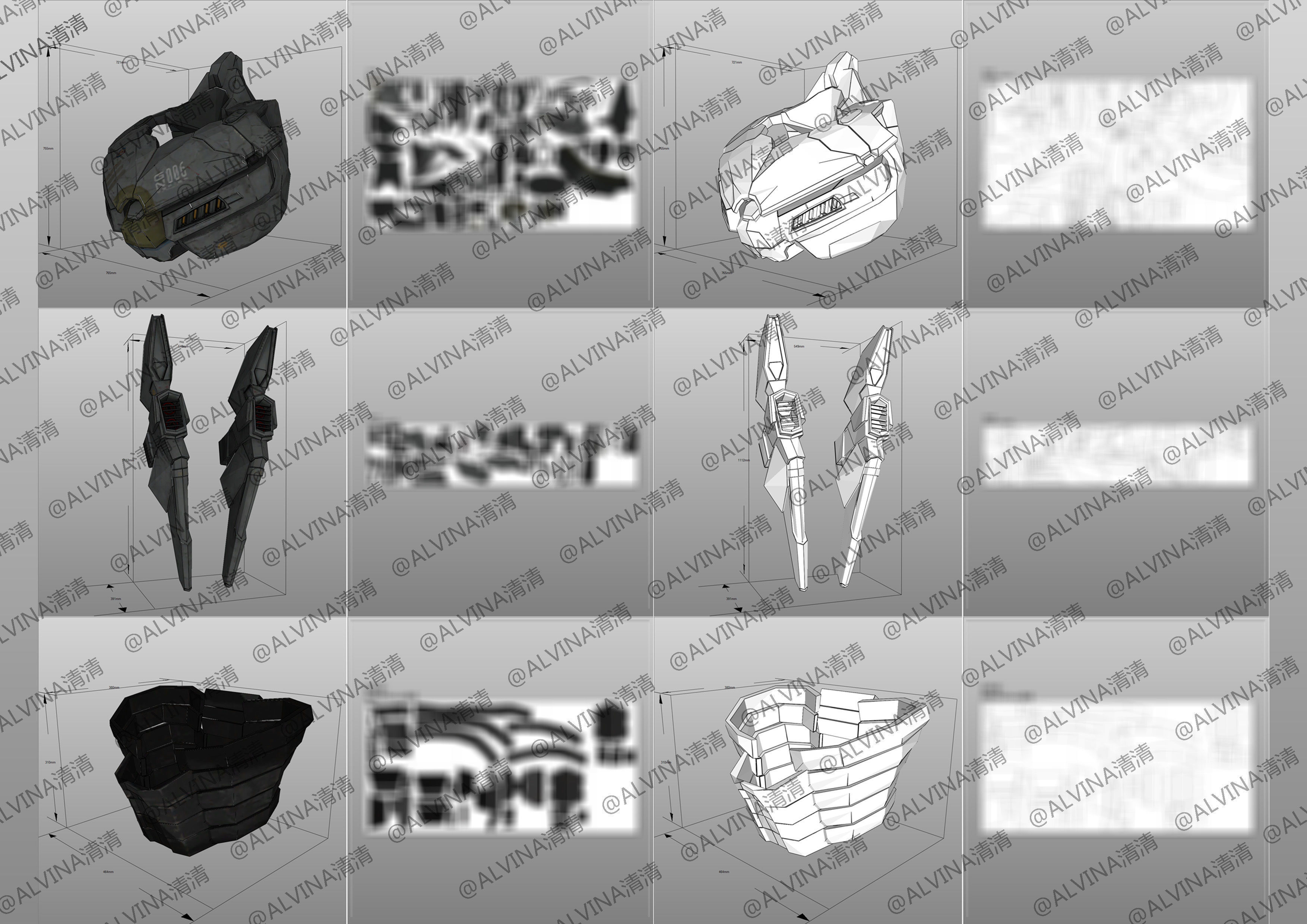 3D model Pacific Rim Striker Eureka Armor - DIY Cosplay Pepakura Foam ...