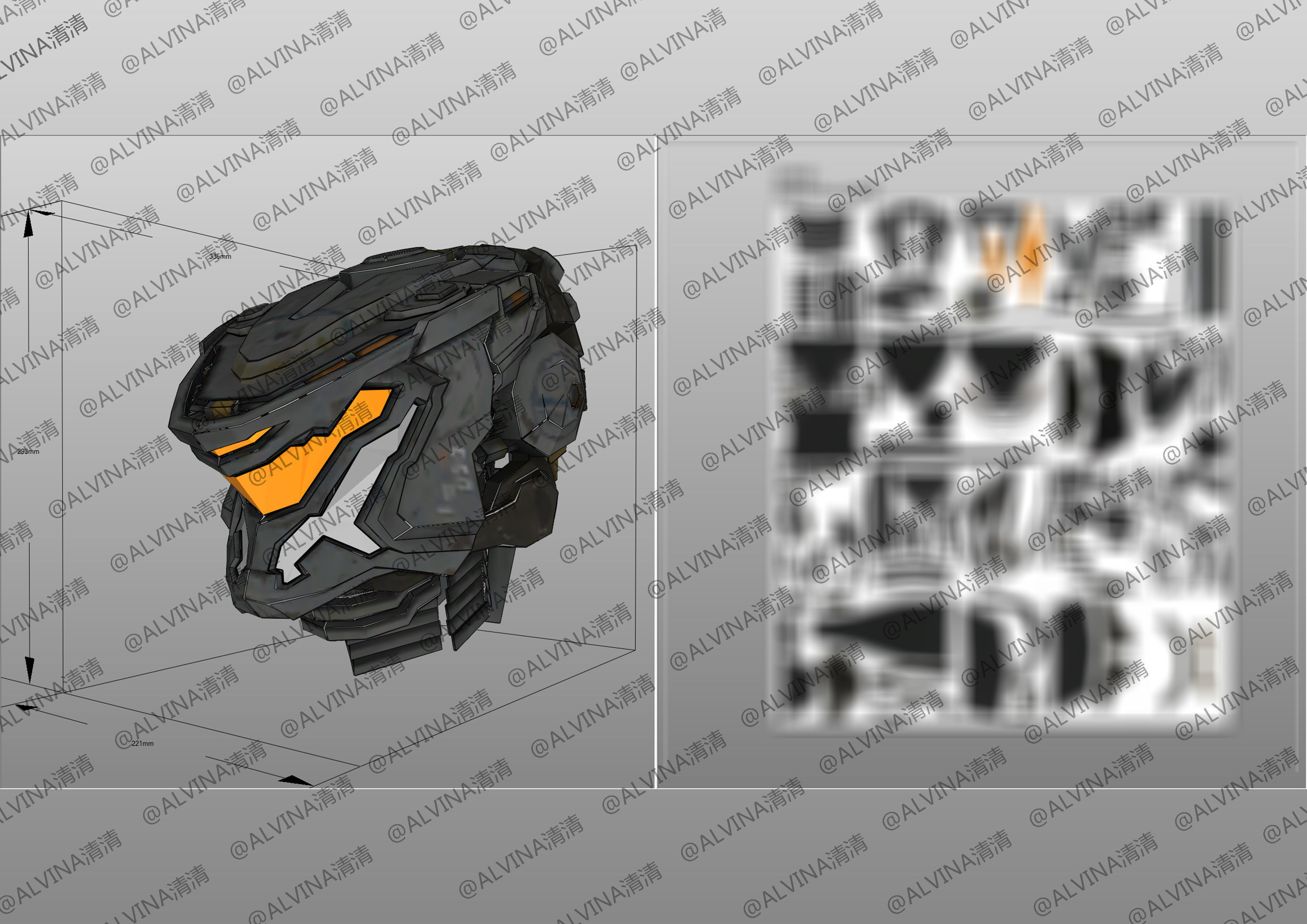 3D model Pacific Rim Striker Eureka Armor - DIY Cosplay Pepakura Foam ...