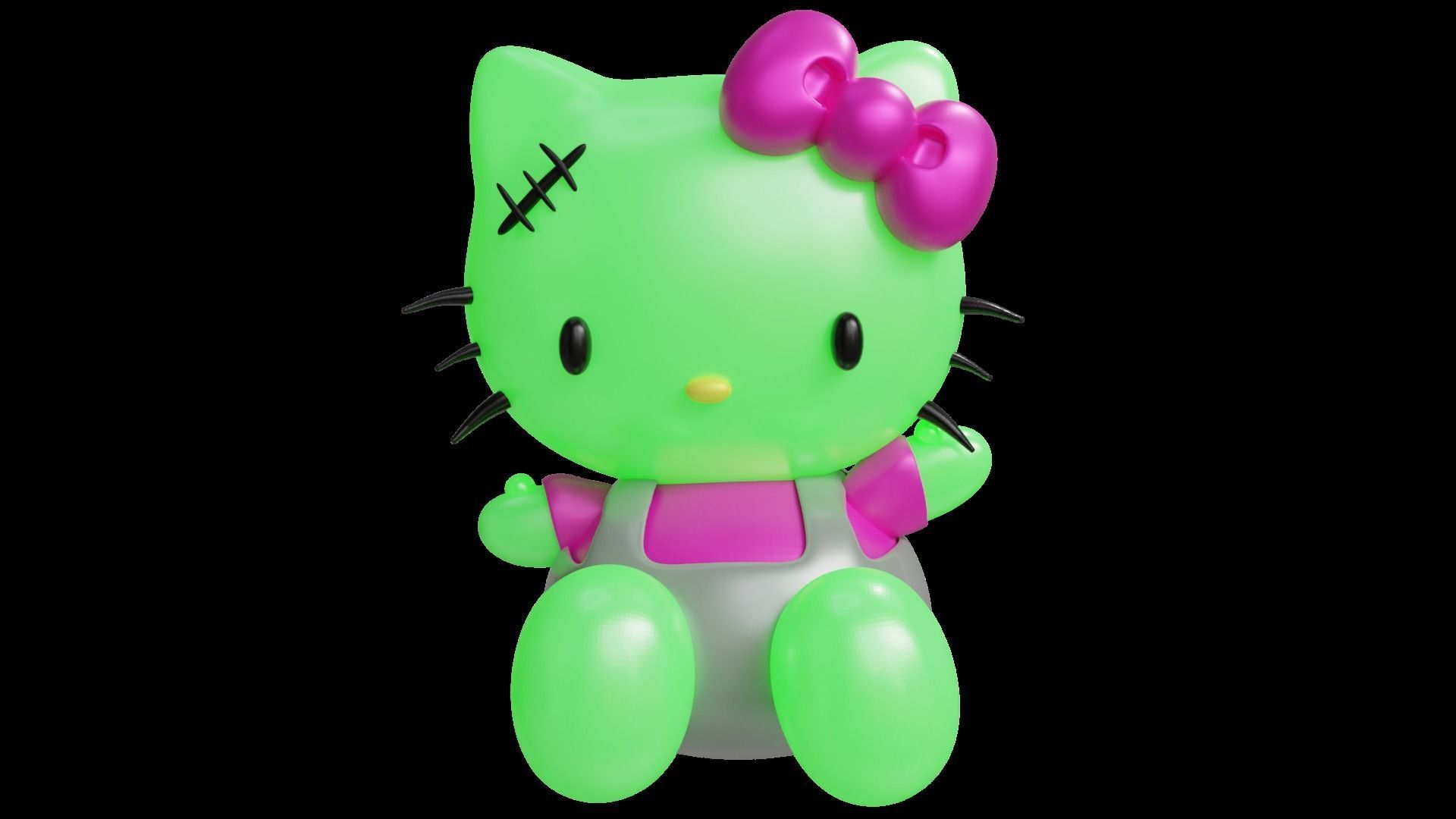 Hello Kitty Frankenstein Halloween 3D model | CGTrader