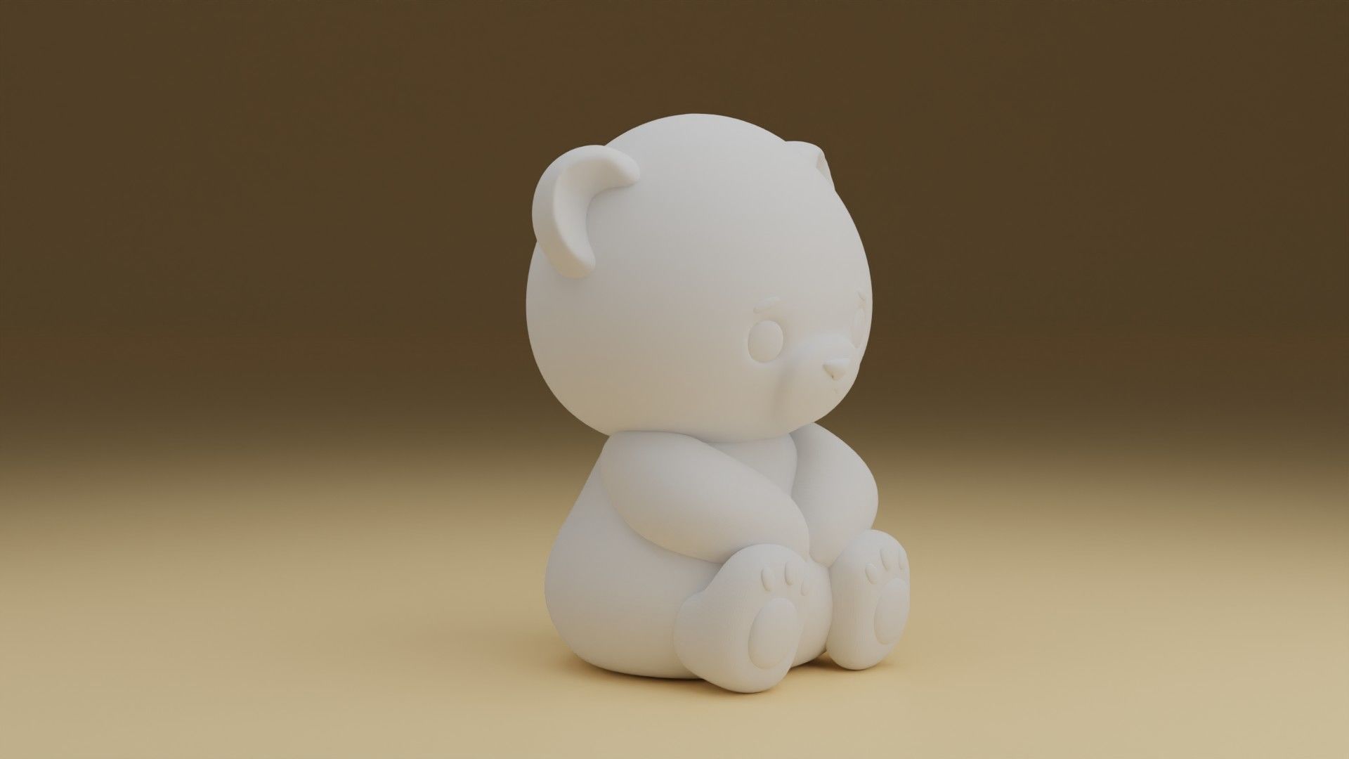 depressed bear 3D model 3D printable | CGTrader