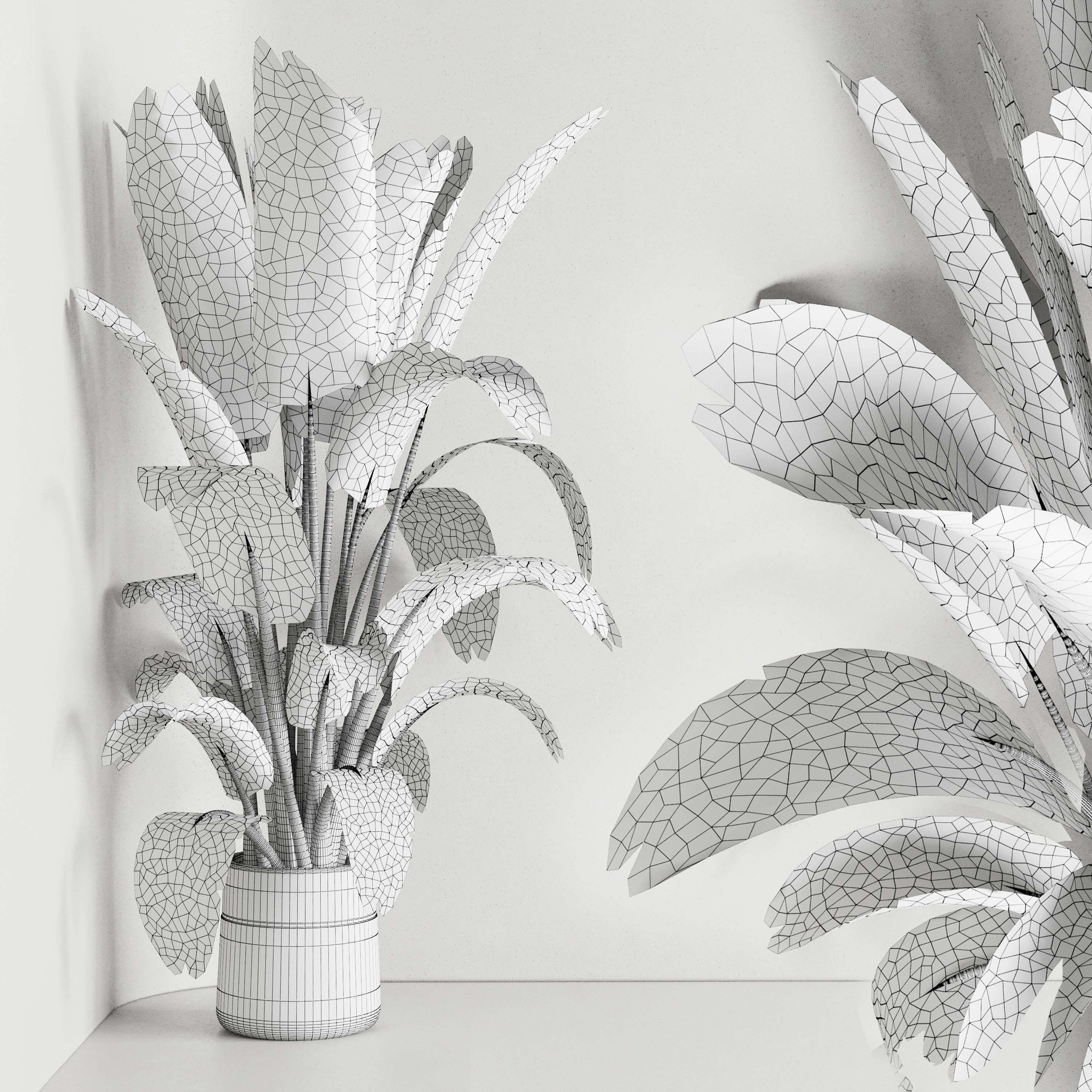 3D model Pot plant ravenala tree for the corner - indoor plant set 429 ...