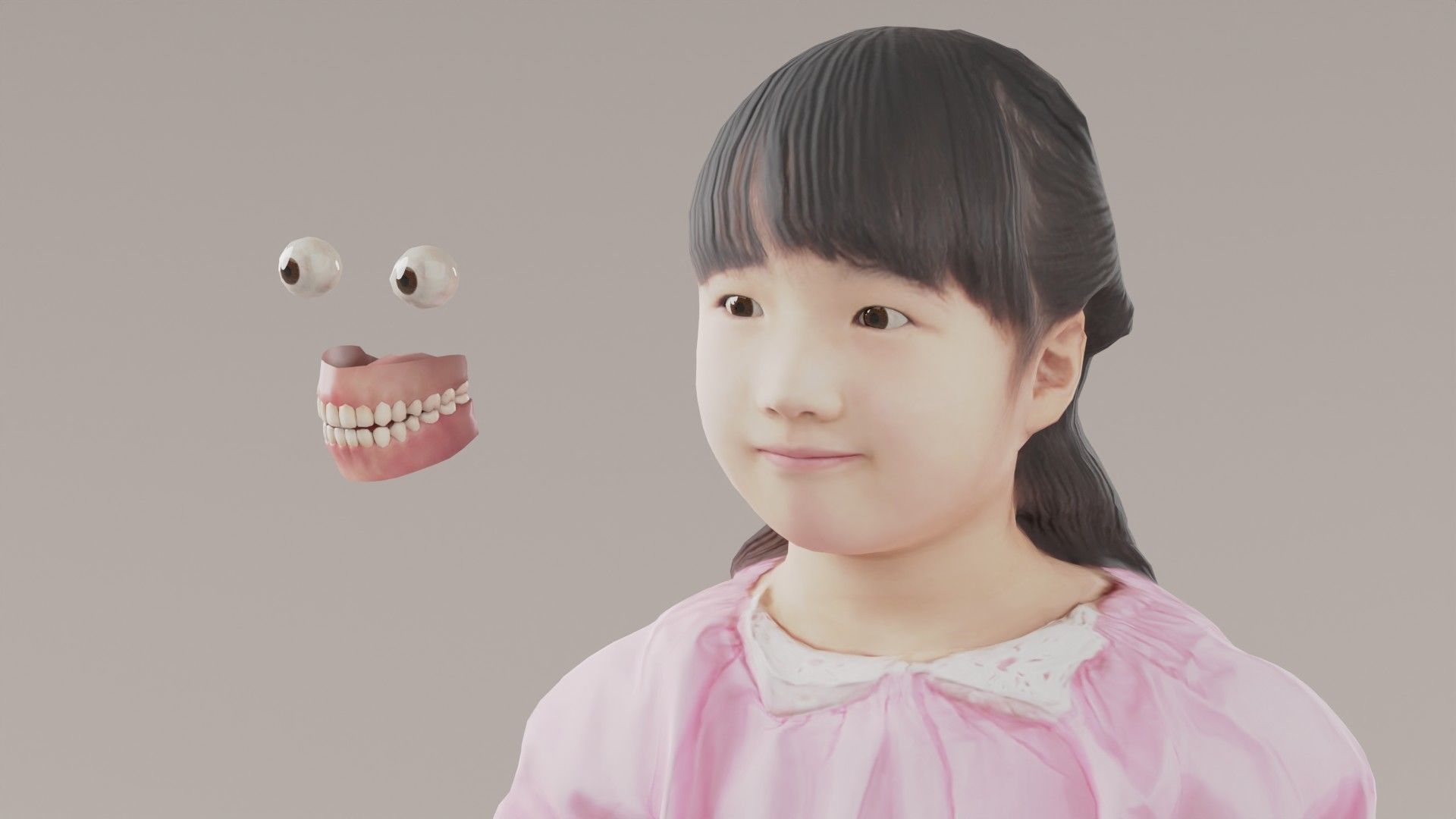 3D model Asian kindergarten girl-244 Emi VR / AR / low-poly | CGTrader