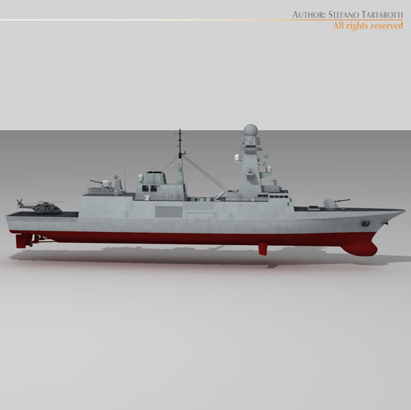 FREMM multipurpose frigate 3D Model OBJ 3DS FBX C4D DXF DAE | CGTrader.com