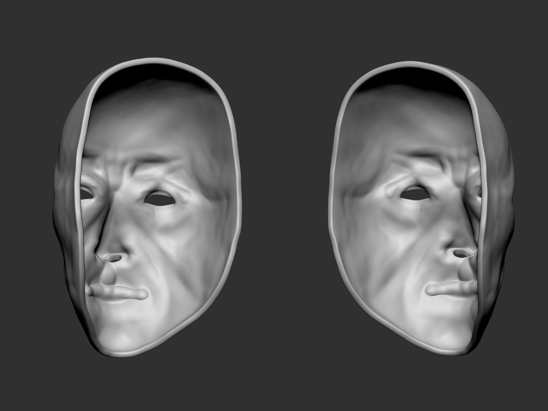 Male Face Mask 3D model 3D printable | CGTrader