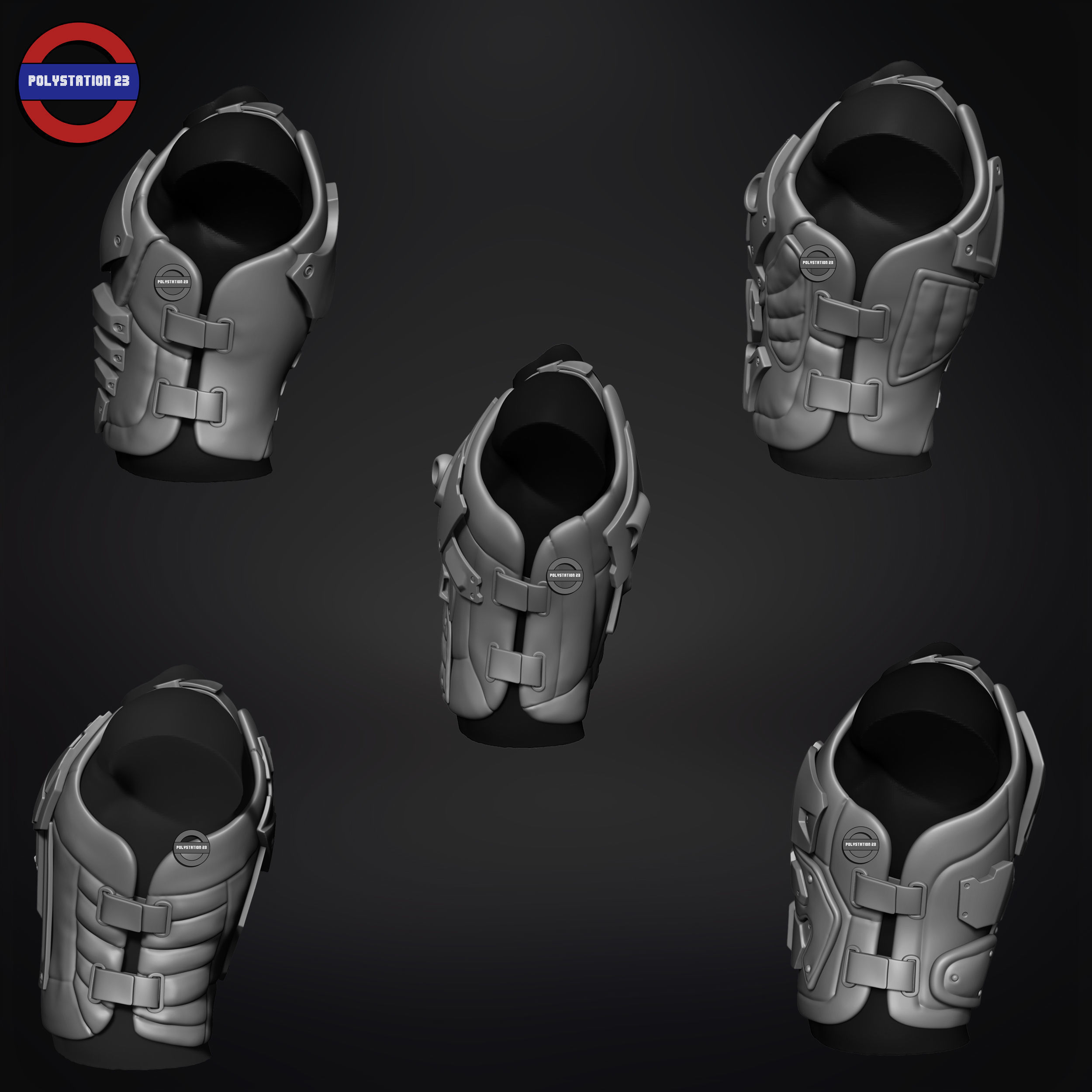 Sci fi Armour torso Kitbash v2 pack of 5 zbrush highpoly 3D Model ...
