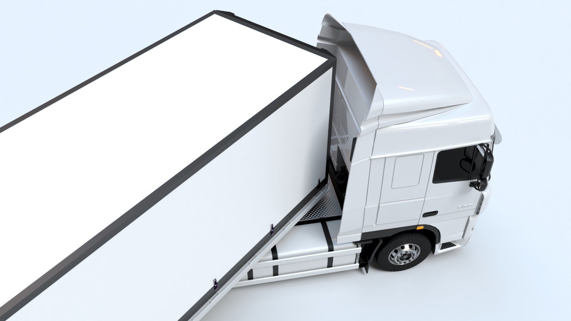 3D model Articulated DAF XF Truck Cab with Freight Trailer VR / AR ...
